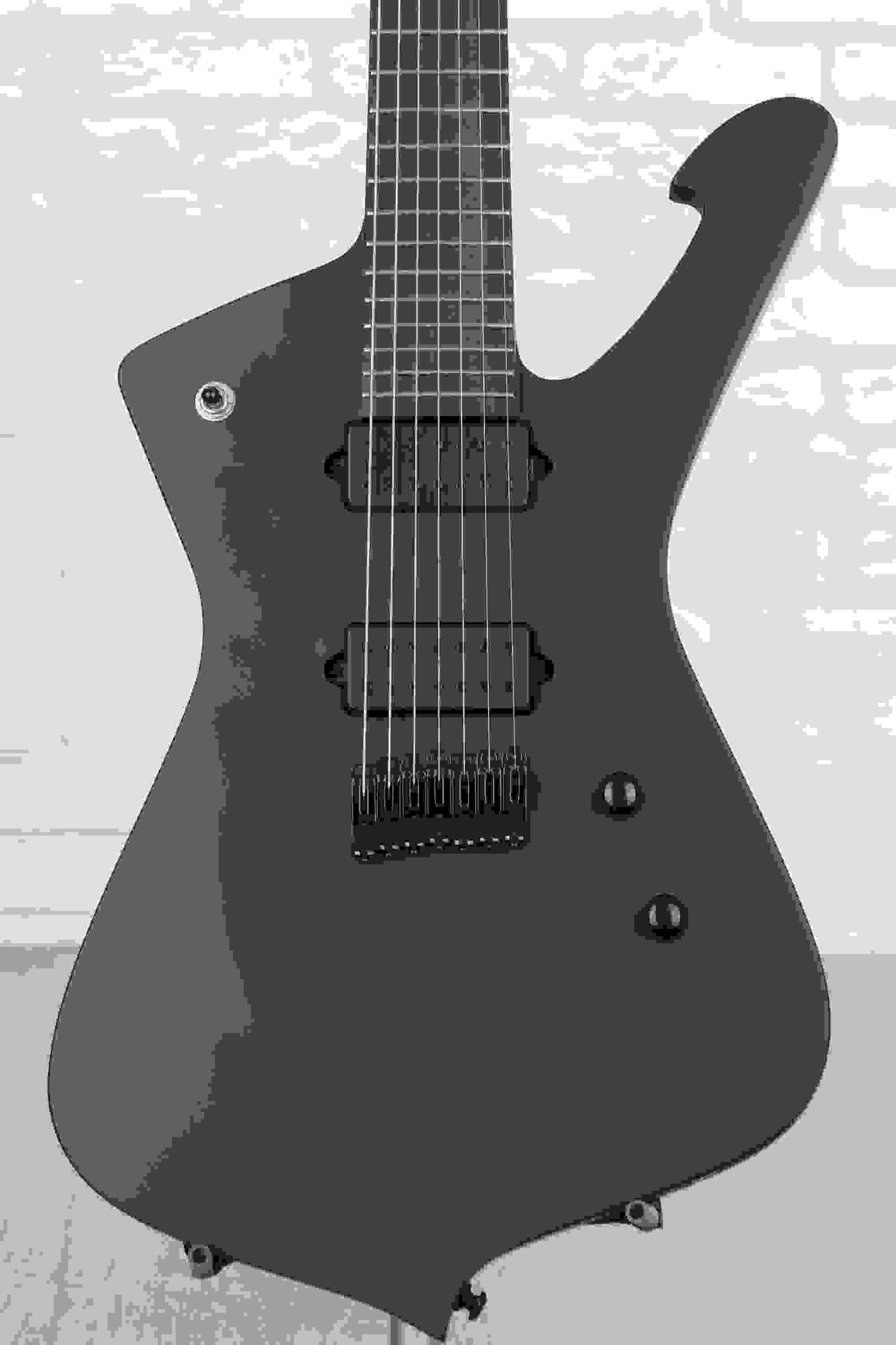 Ibanez Iron Label Iceman 7-string - Black Flat | Sweetwater