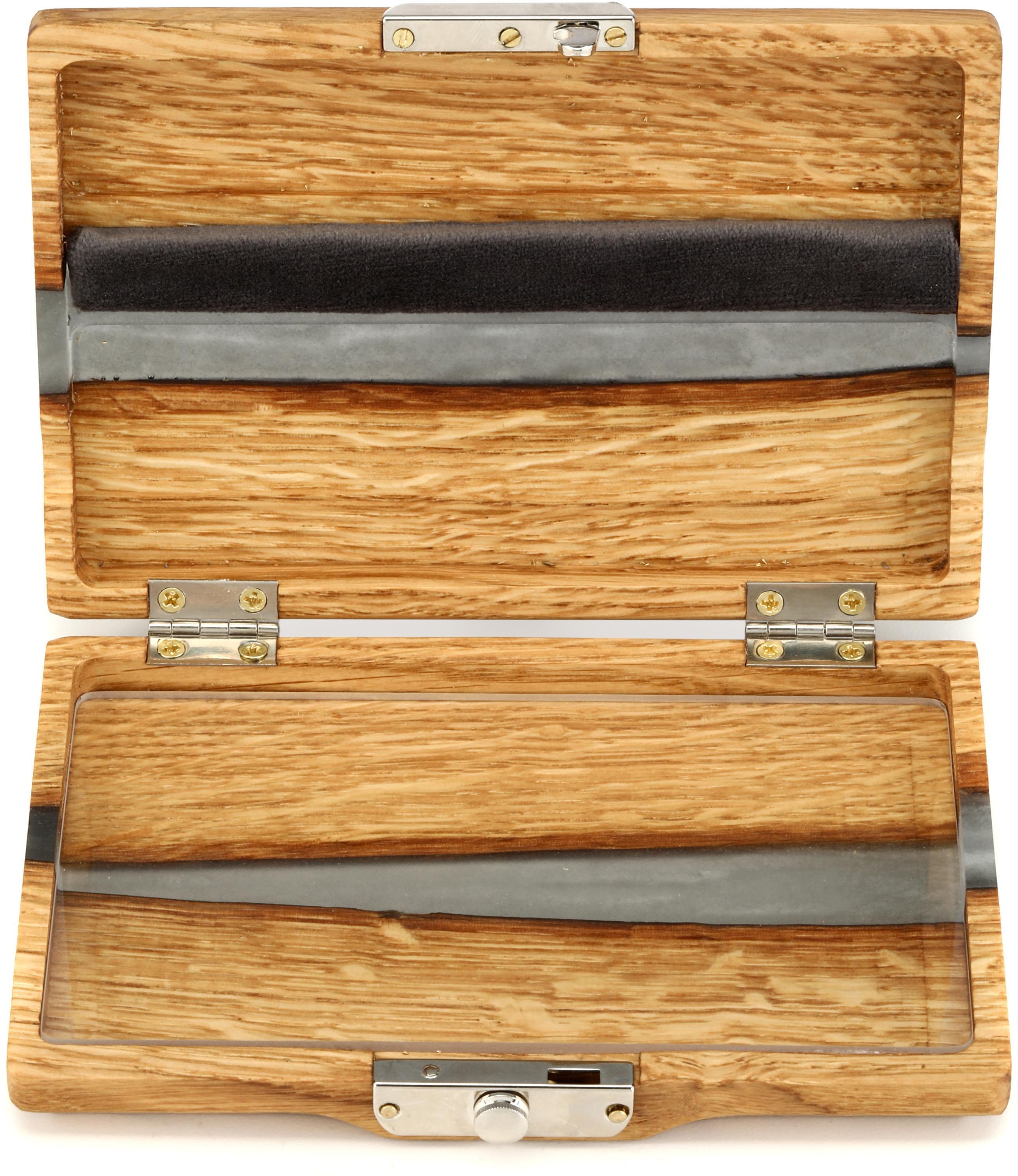 Reediano Bb Clarinet and Alto Saxophone Reed Case - Dark Oak with Gray ...