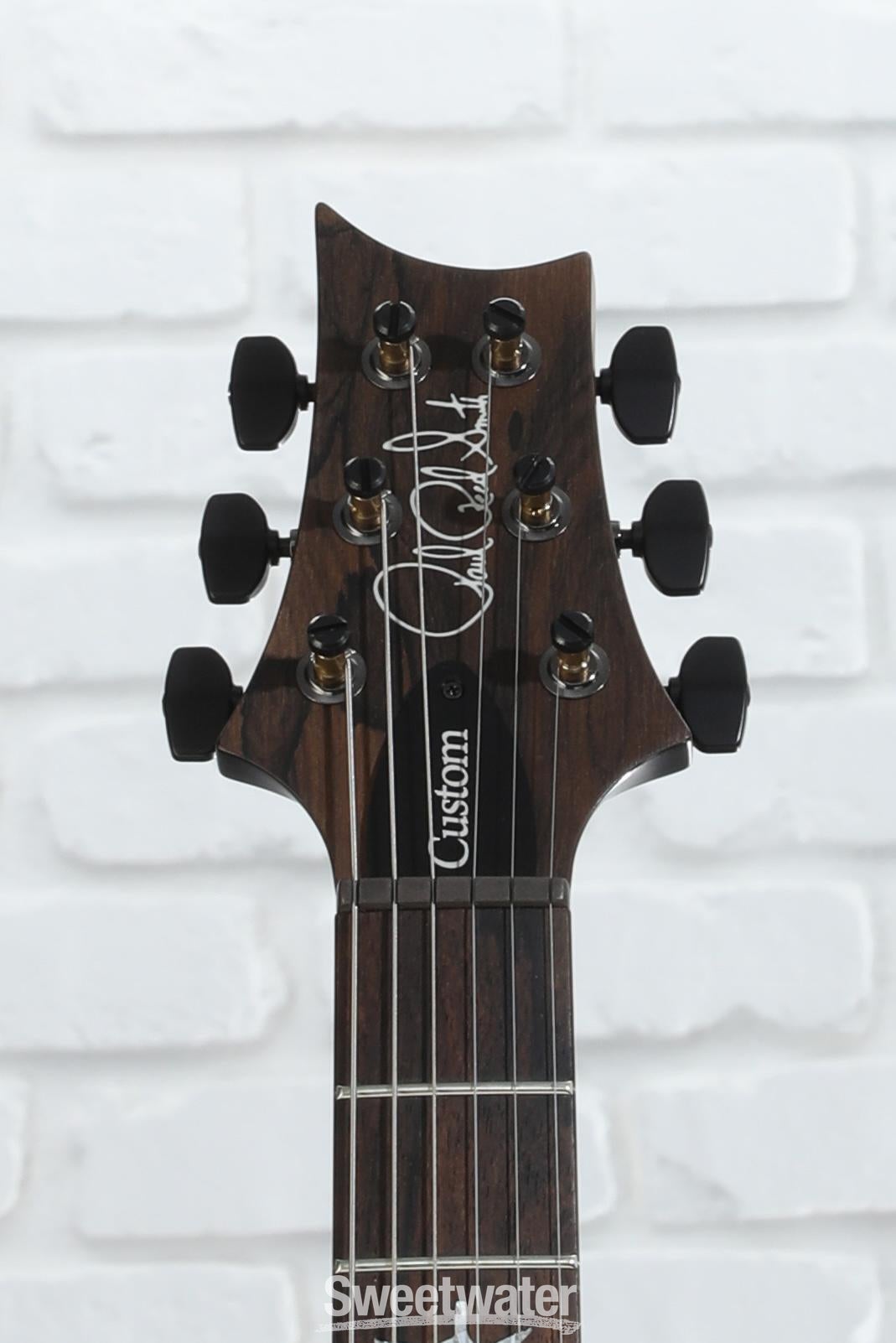 PRS Wood Library Custom 24 Electric Guitar - Orange Tiger, Natural Back ...