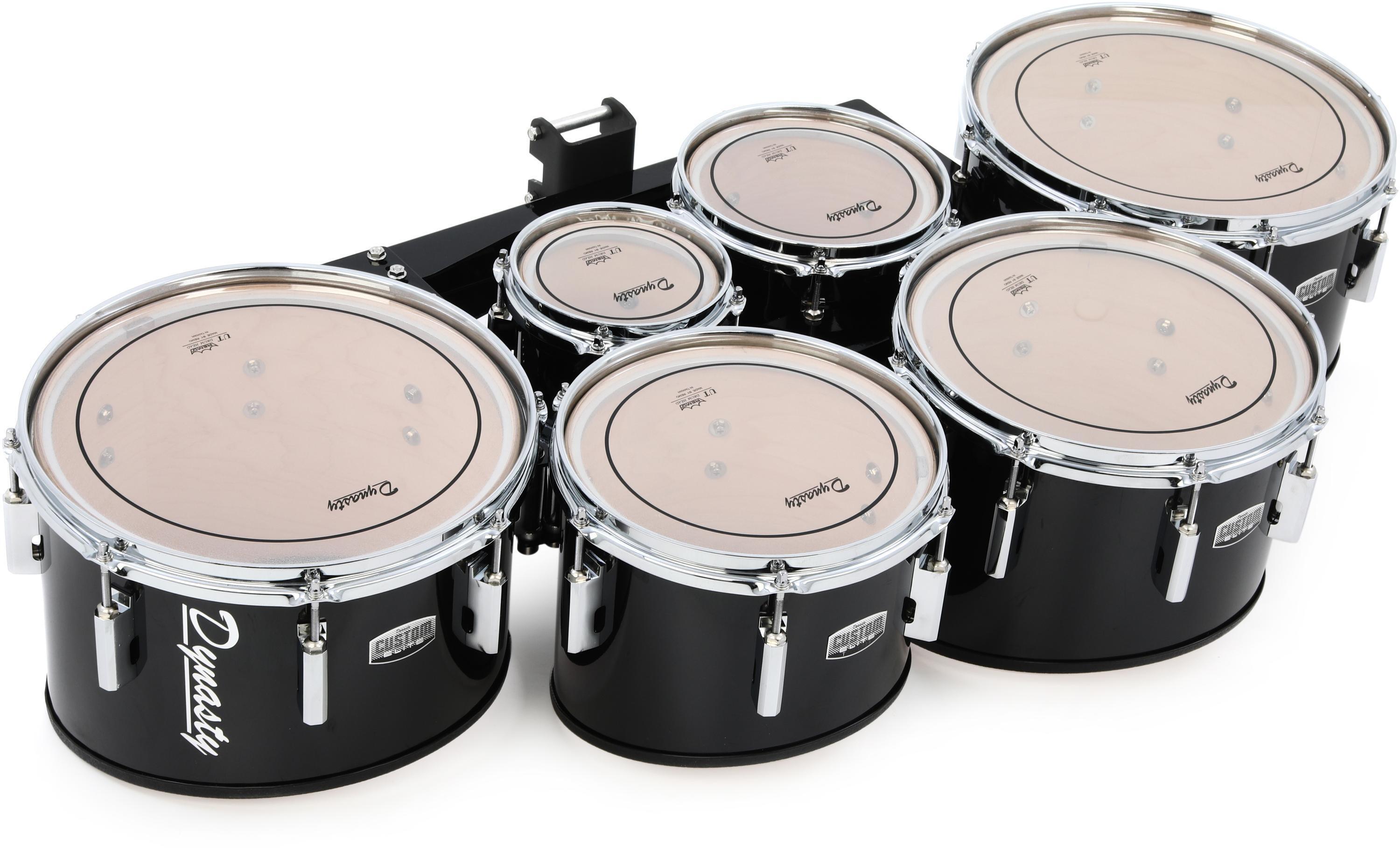 Dynasty Custom Elite Multi-Tenor Marching Drums, Sextet - Black | Sweetwater