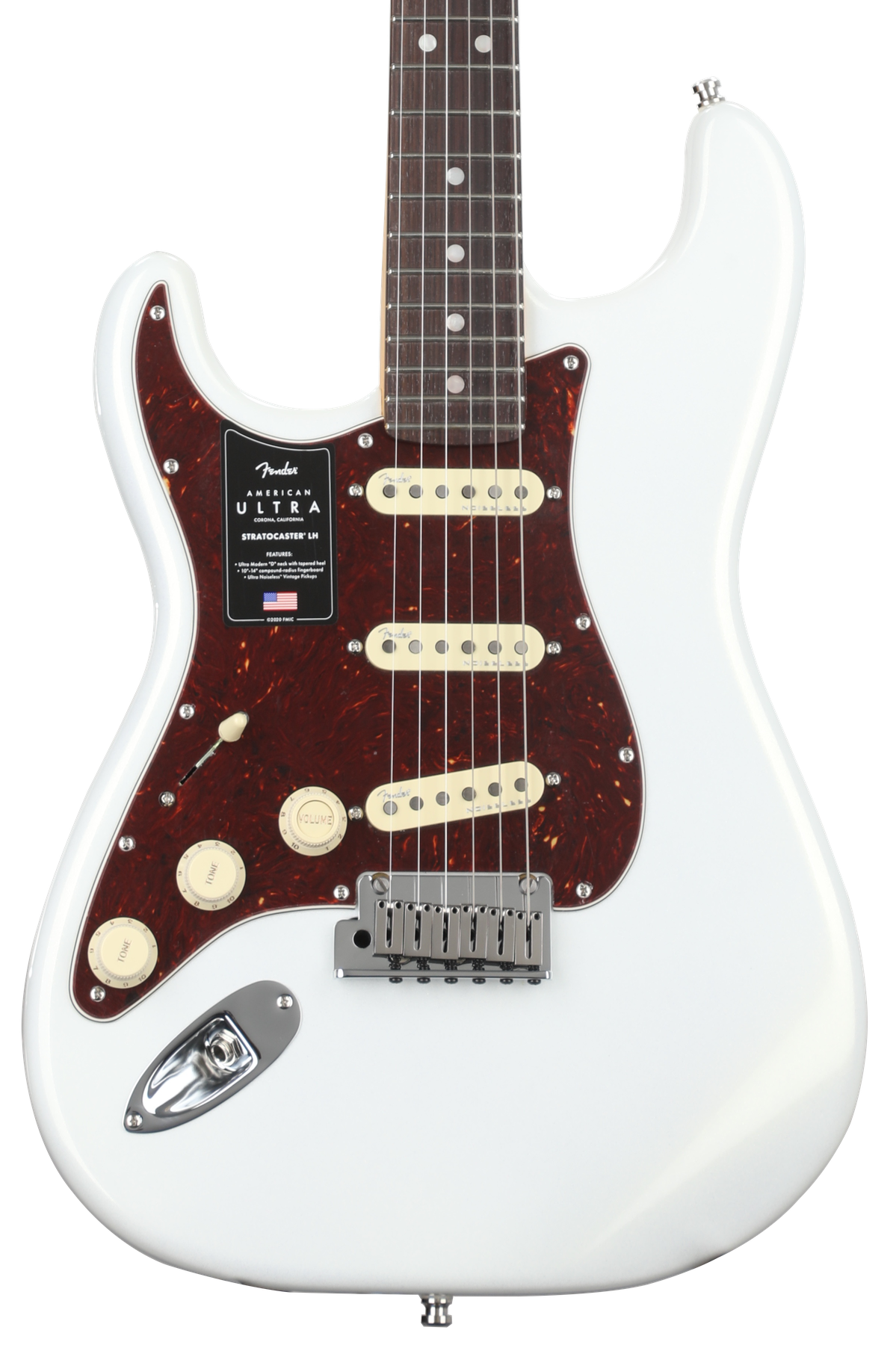 Fender American Ultra Stratocaster Left-handed - Arctic Pearl with ...