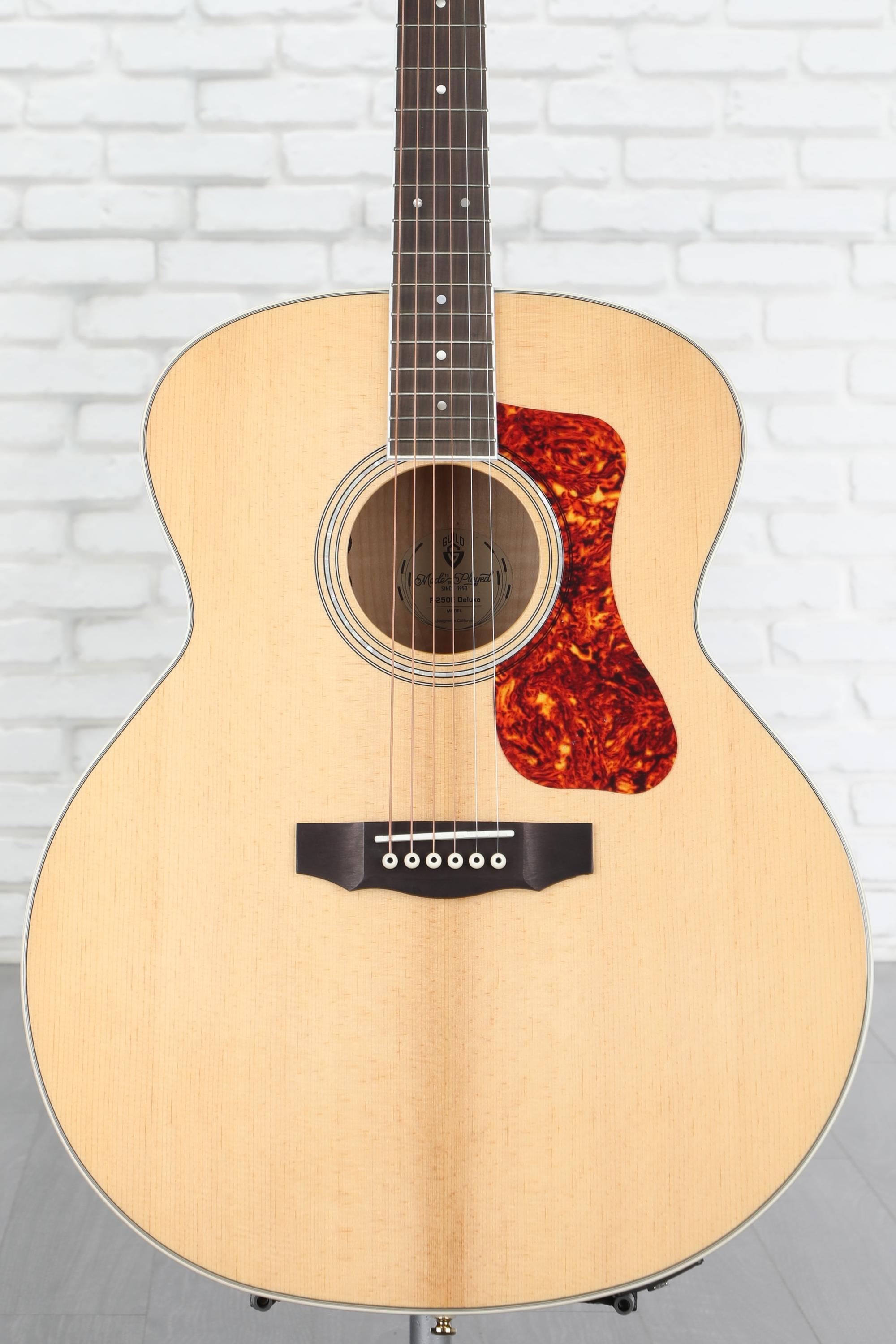 Guild F-250E Deluxe Jumbo Acoustic-Electric Guitar - Blonde | Sweetwater