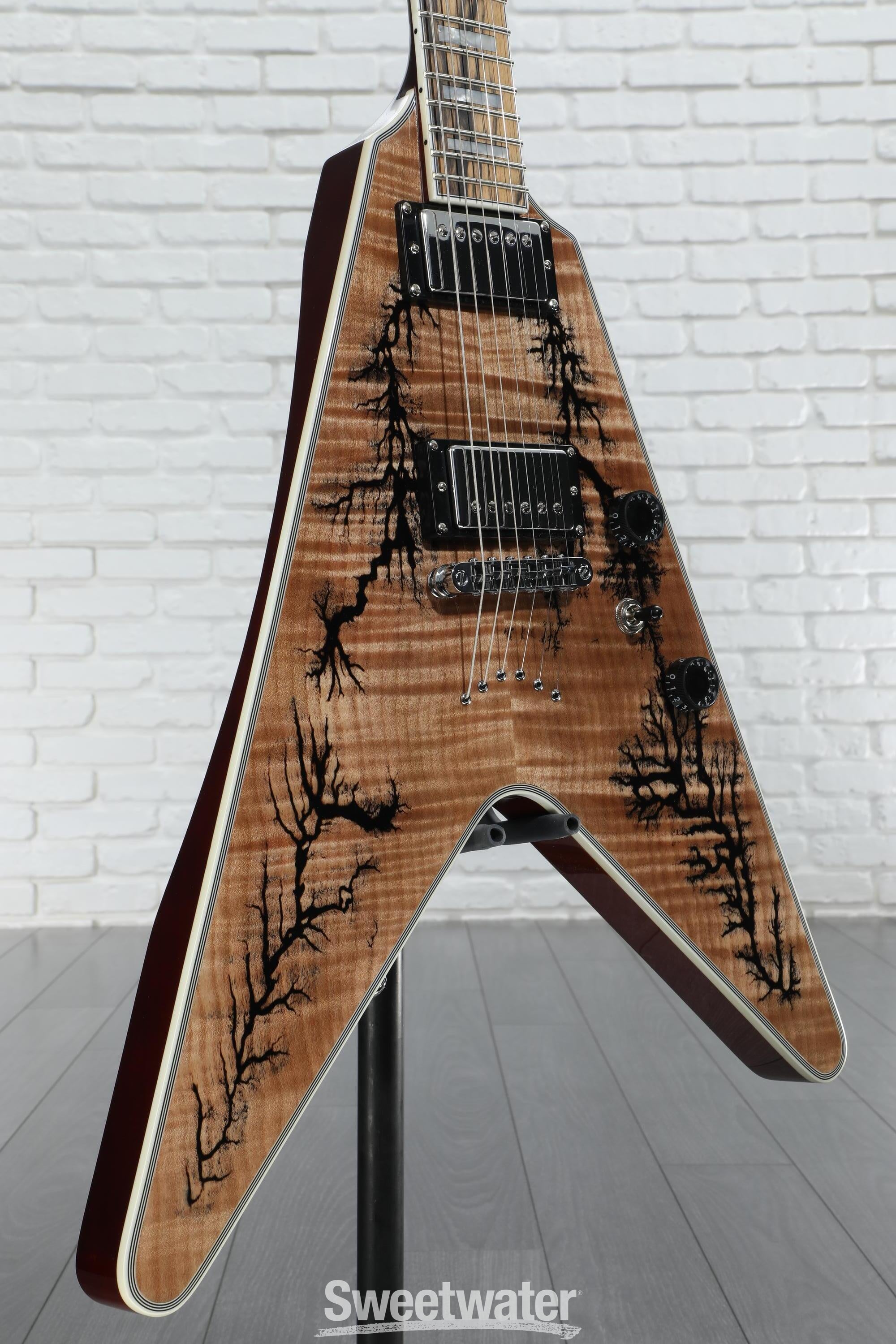 Schecter V-1 Electro Resin Electric Guitar - Black Electro Resin ...