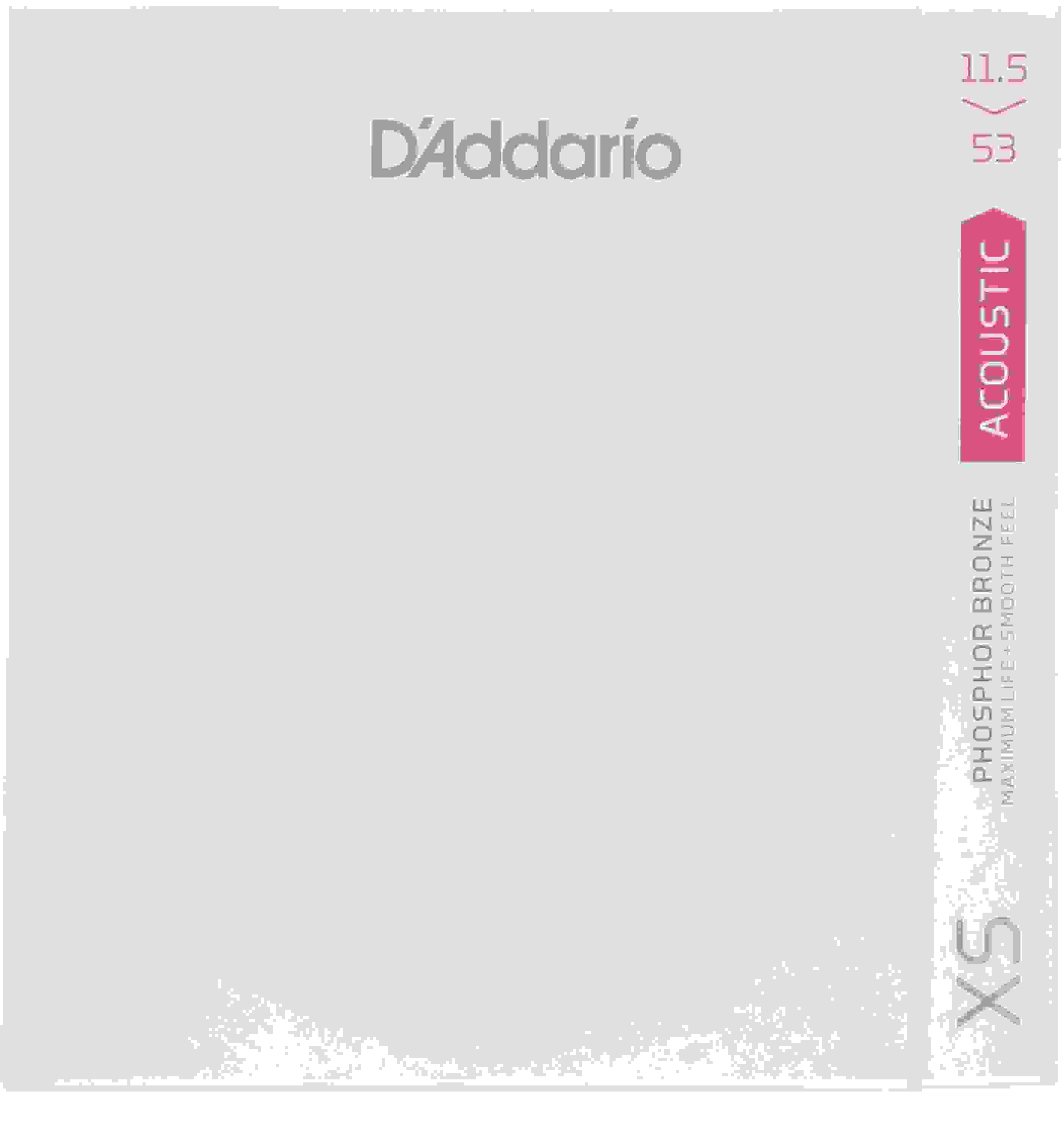 D'Addario XSAPB11553 XS Phosphor Bronze Coated Acoustic Guitar Strings ...
