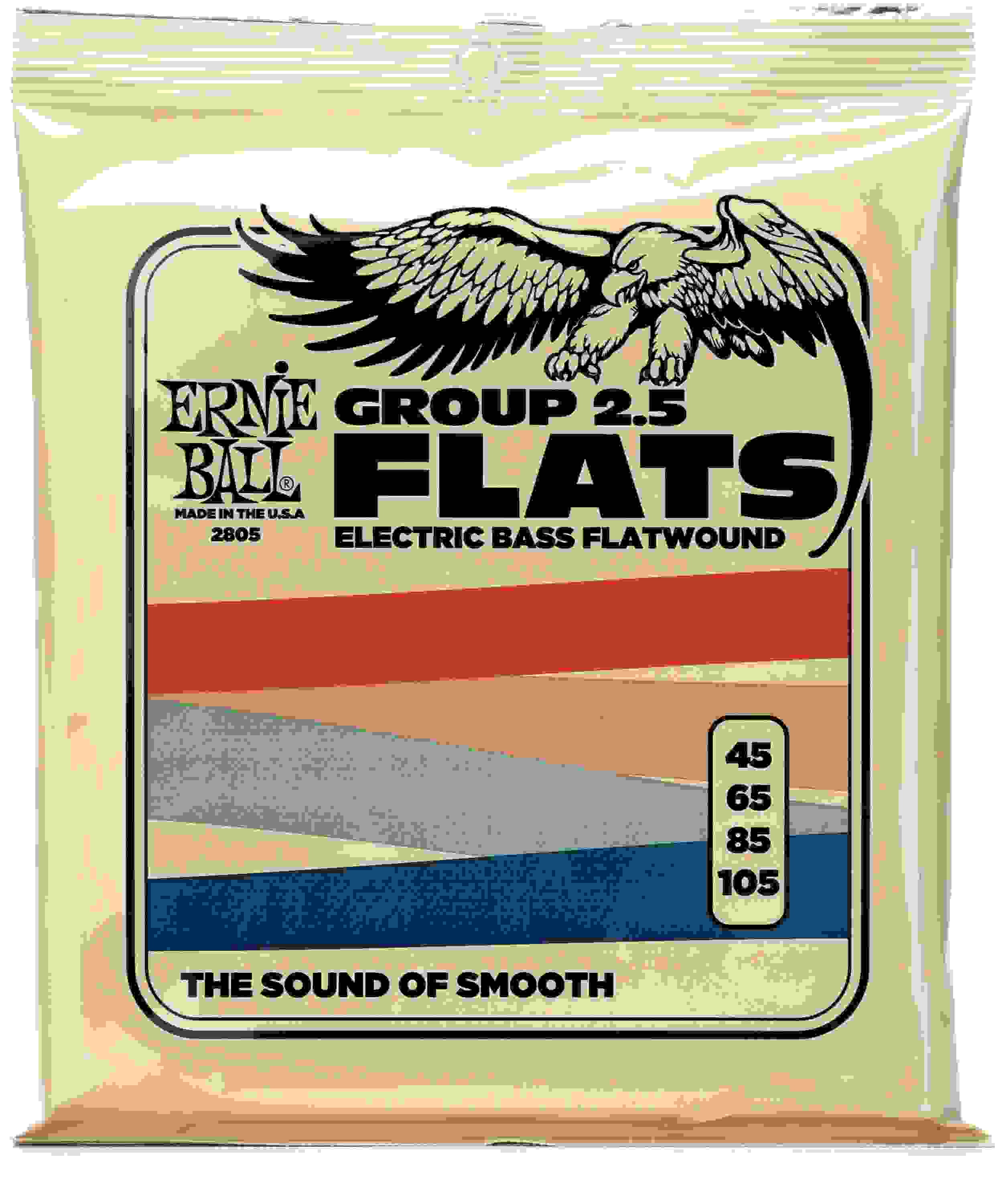 Ernie Ball 2805 Flatwound Long-scale Electric Bass Guitar Strings, .045 ...