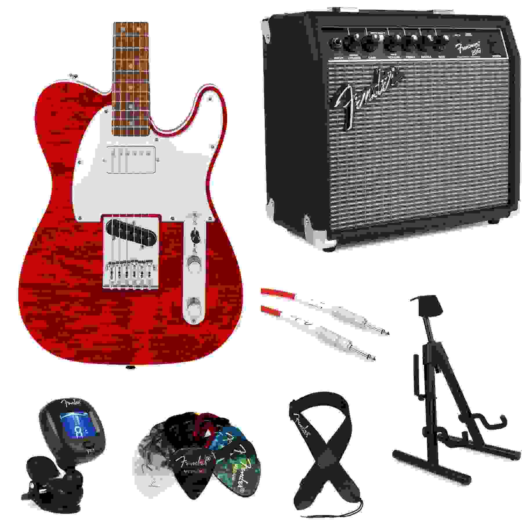 Squier Affinity Series Telecaster Electric Guitar and Fender Amp Bundle ...