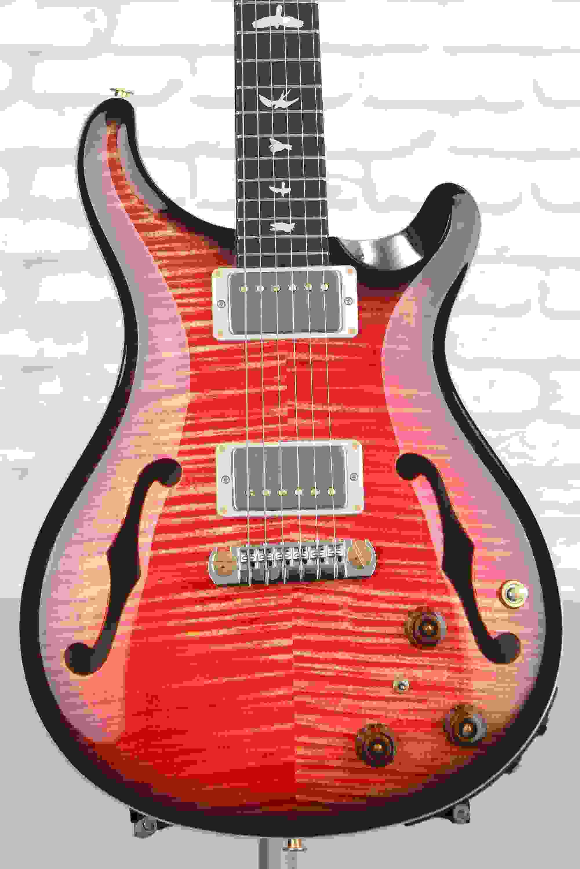 PRS Wood Library Hollowbody II Piezo 10-Top Electric Guitar - Blood Orange Smokeburst | Sweetwater
