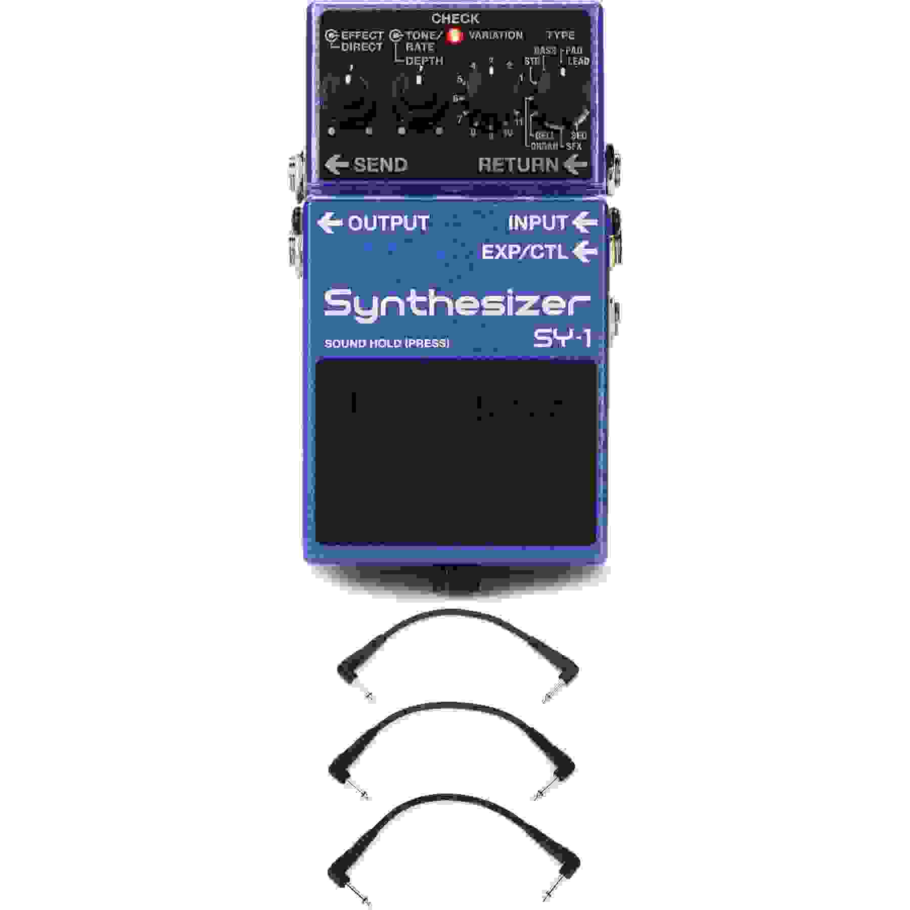 Boss SY-1 Guitar Synthesizer Pedal with 3 Patch Cables | Sweetwater