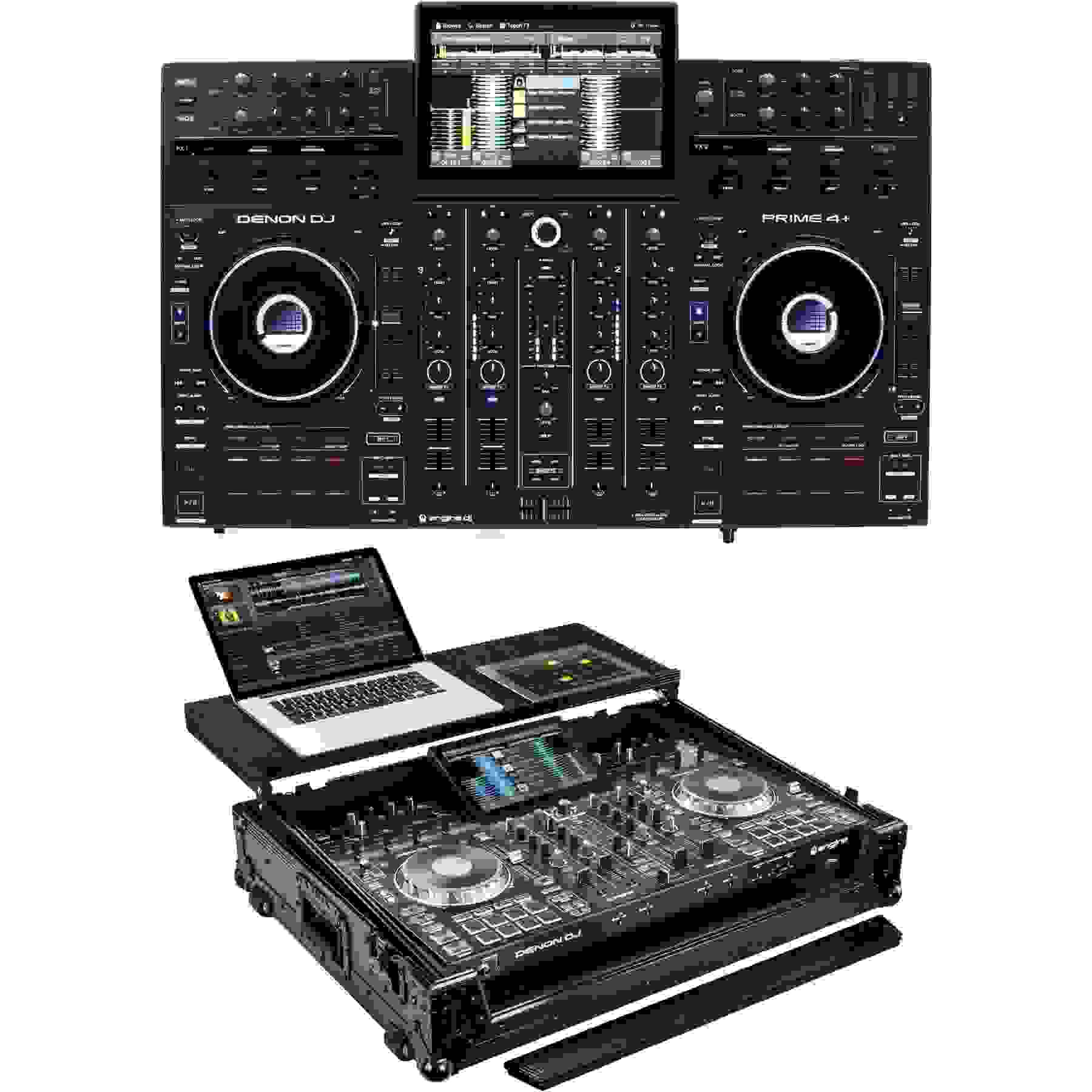 Denon DJ Prime 4+ 4-deck Standalone DJ System with Odyssey Glide Style ...