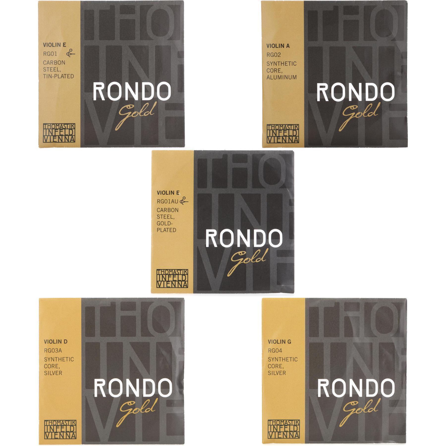 Thomastik-Infeld Rondo Gold Violin String Set - 4/4 Size with 2 E-strings | Sweetwater