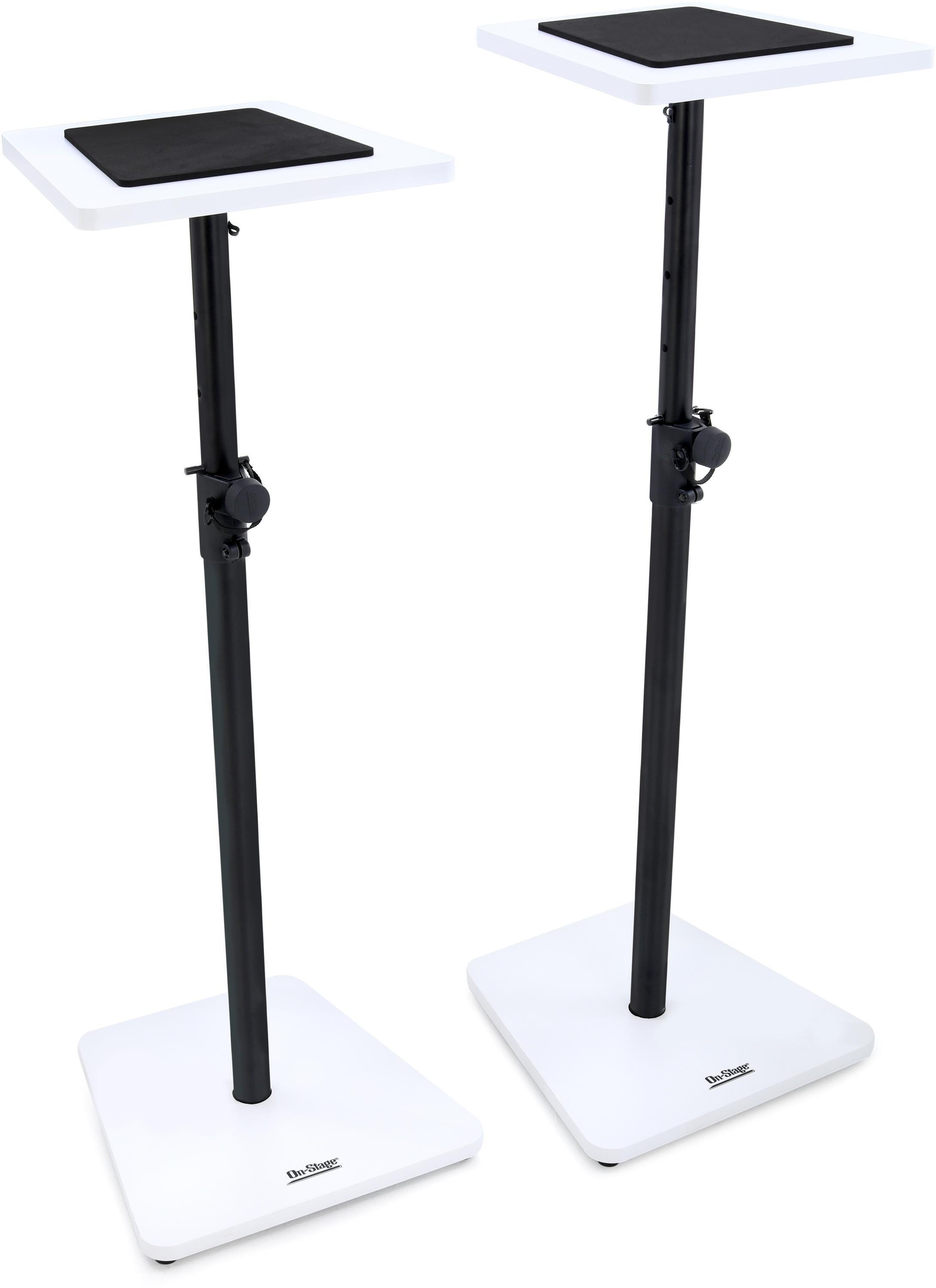 On-Stage SMS7500 Wood Studio Monitor Stands - White | Sweetwater