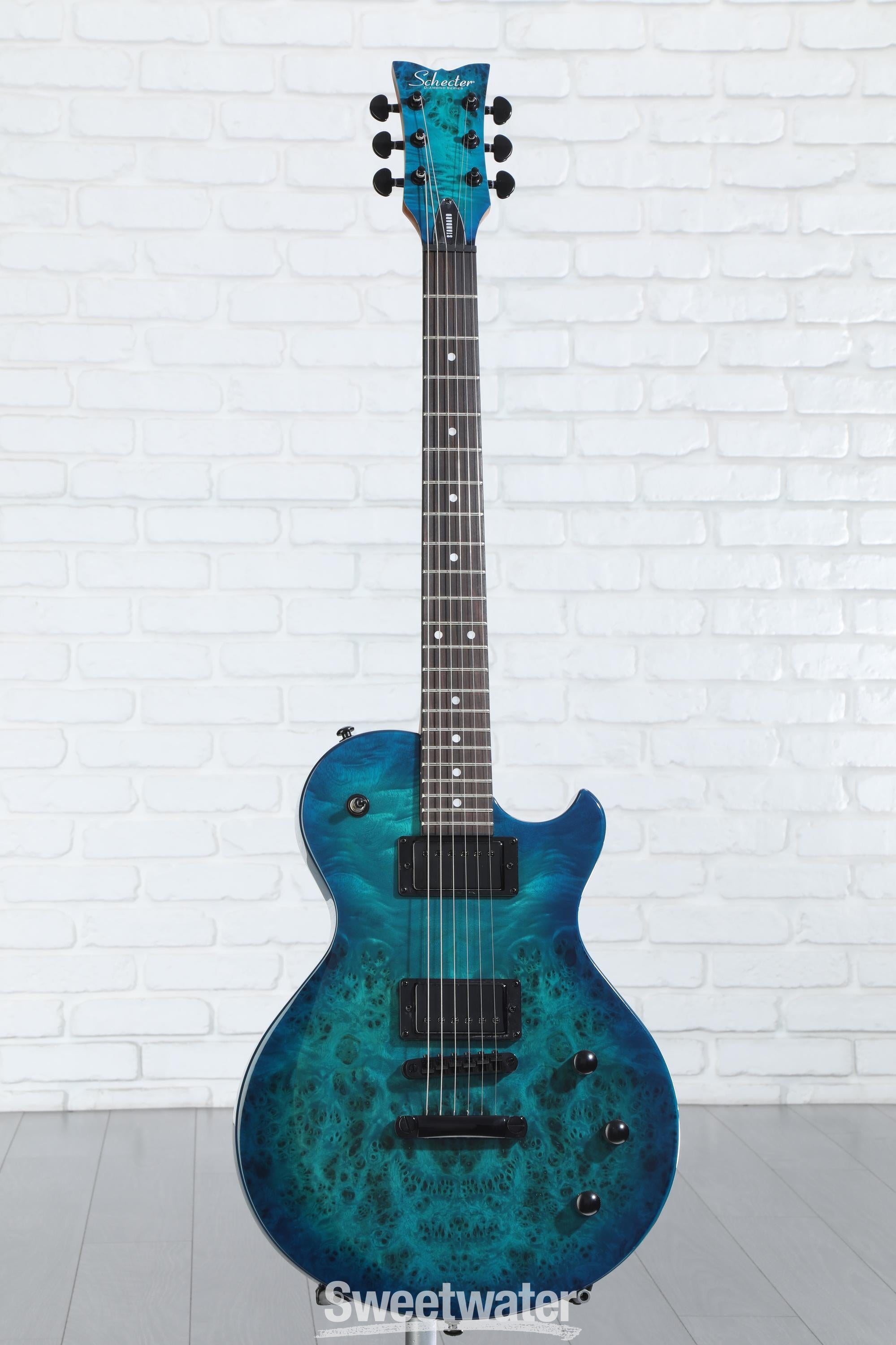 Schecter Solo-II Standard Electric Guitar - Ocean Blue Burst Burl ...