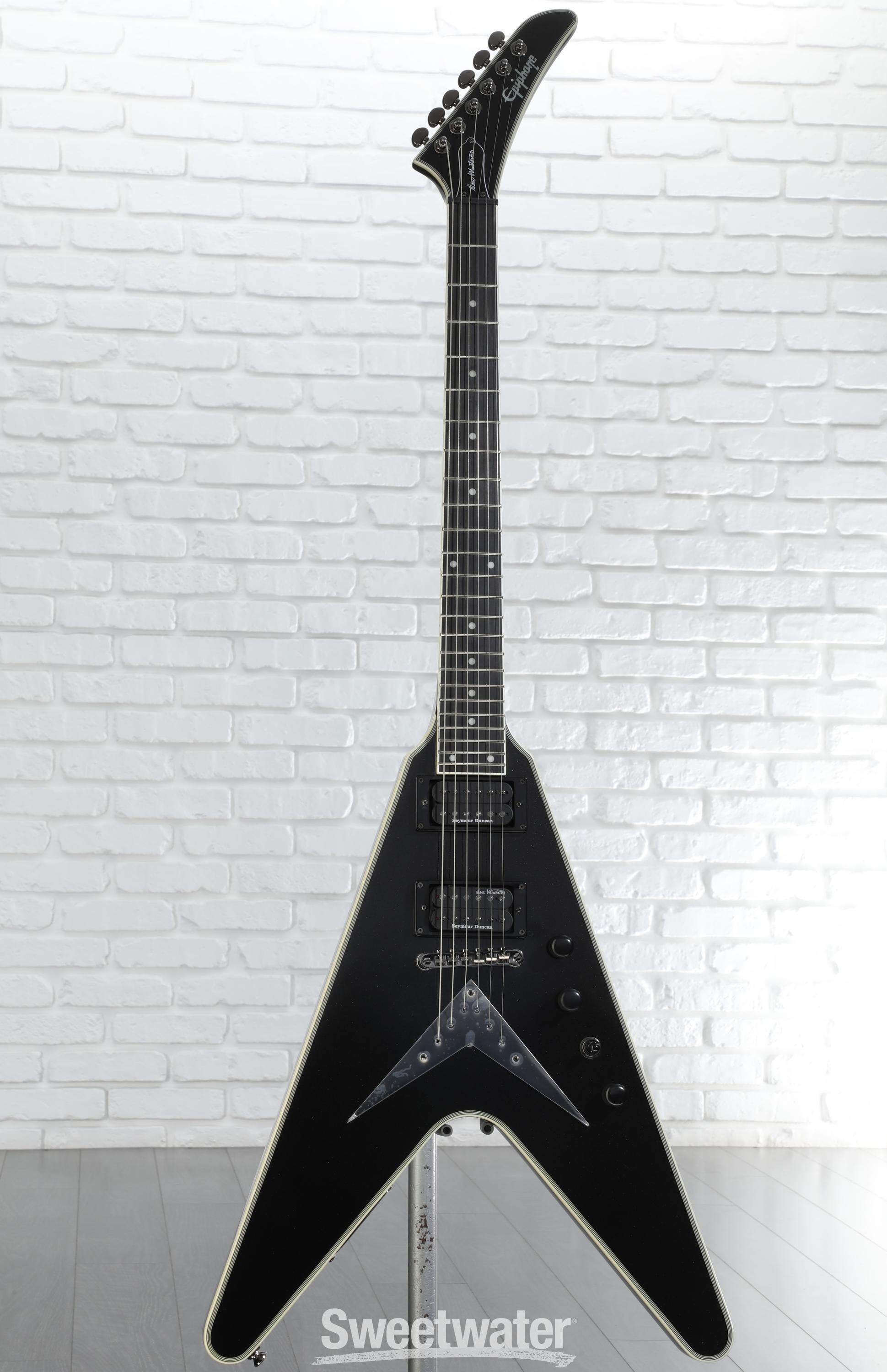 Epiphone Dave Mustaine Flying V Custom Electric Guitar - Black | Sweetwater