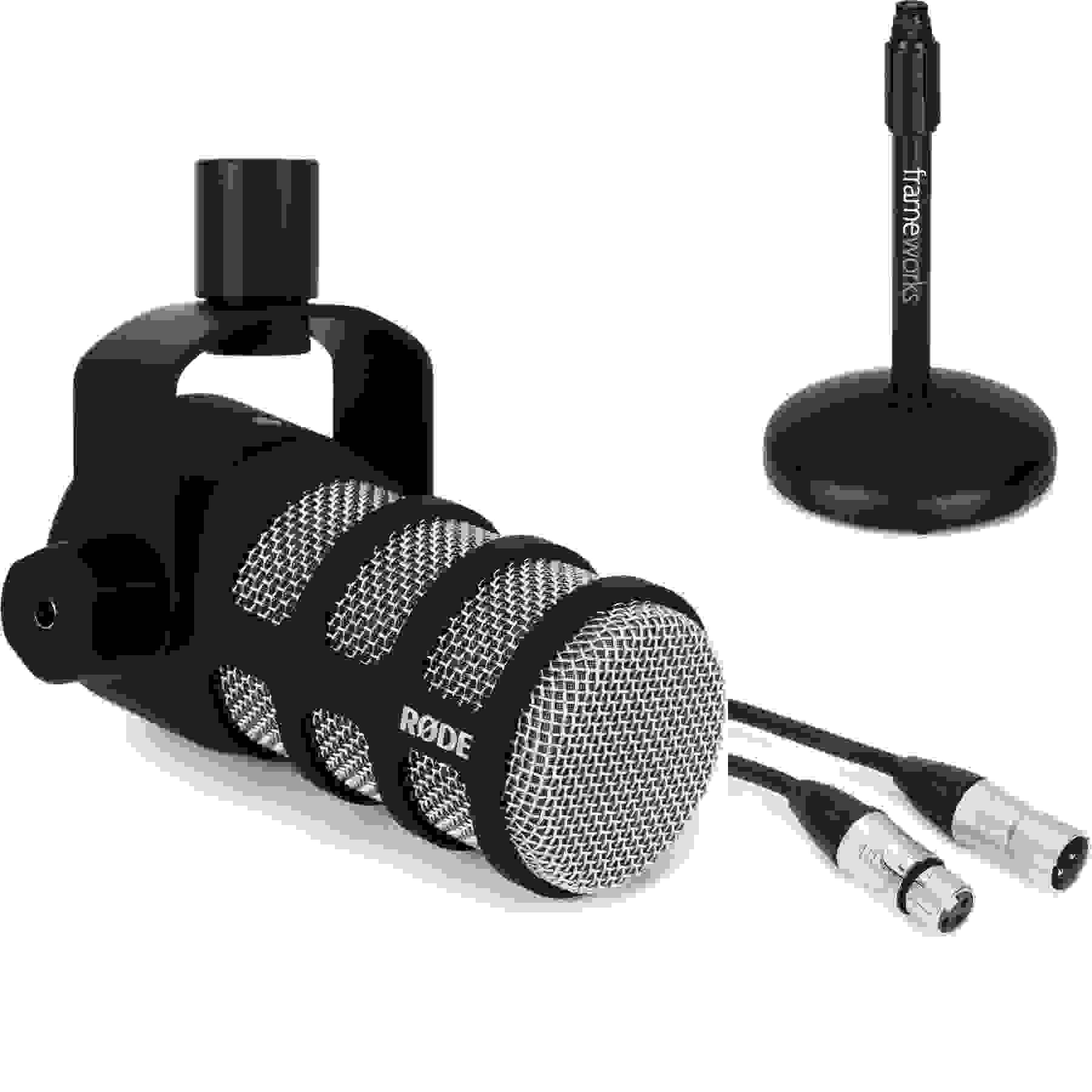 Rode PodMic Cardioid Dynamic Broadcast Microphone Bundle with Desktop ...