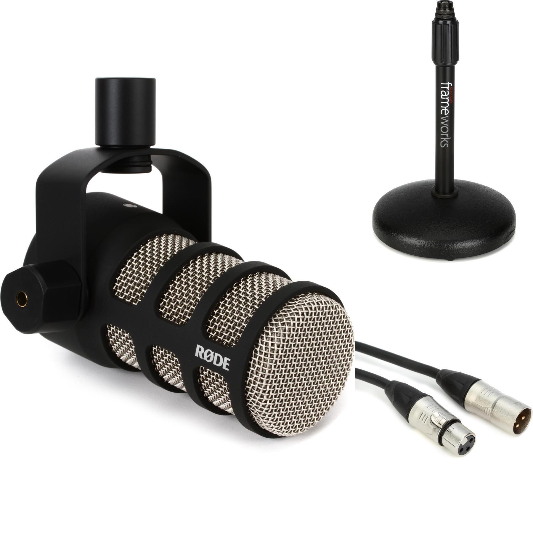 Rode PodMic Cardioid Dynamic Broadcast Microphone Bundle with Desktop ...
