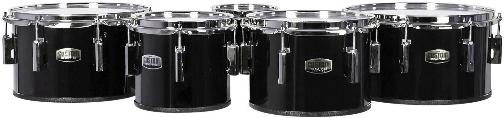 Dynasty Custom Elite Multi-Tenor Marching Drums - Quint, Black | Sweetwater