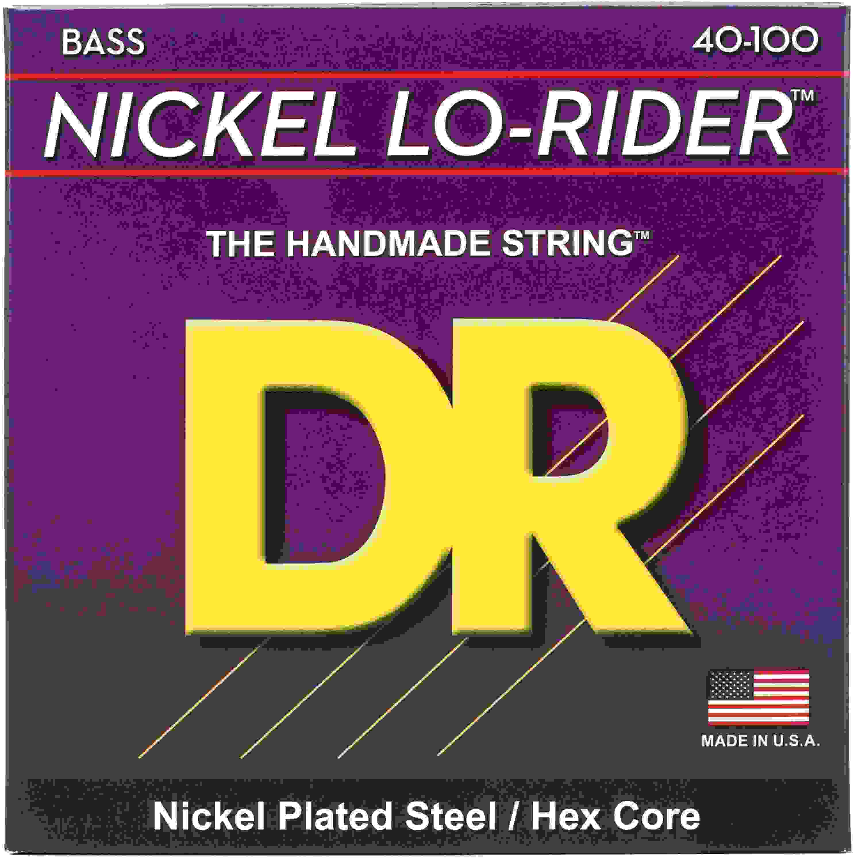 DR Strings NLH-40 Nickel Lo-Rider Bass Guitar Strings - .040-.100 Light ...