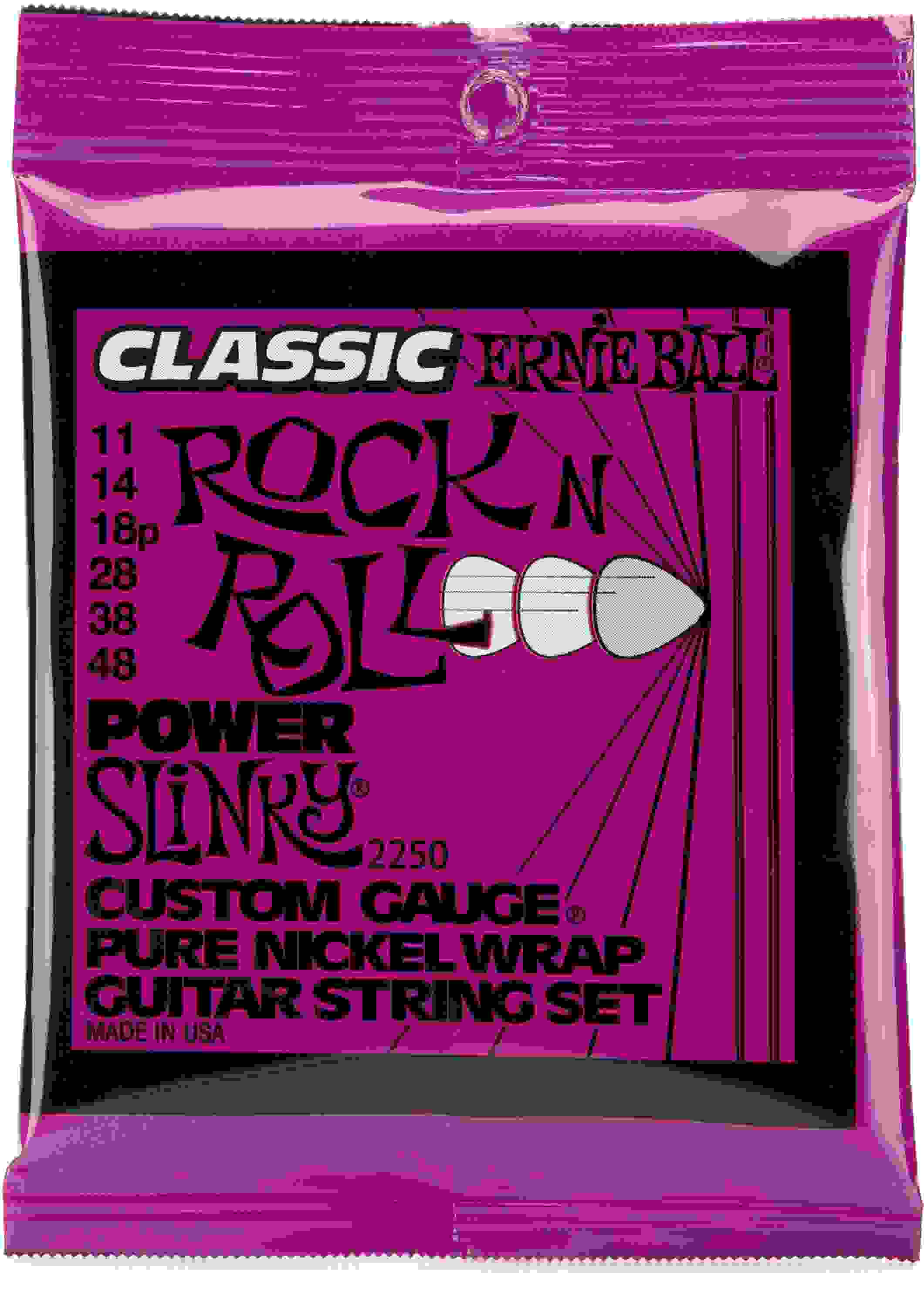 Ernie Ball 2250 Power Slinky Classic Rock N Roll Electric Guitar Strings - .011-.048 | Sweetwater