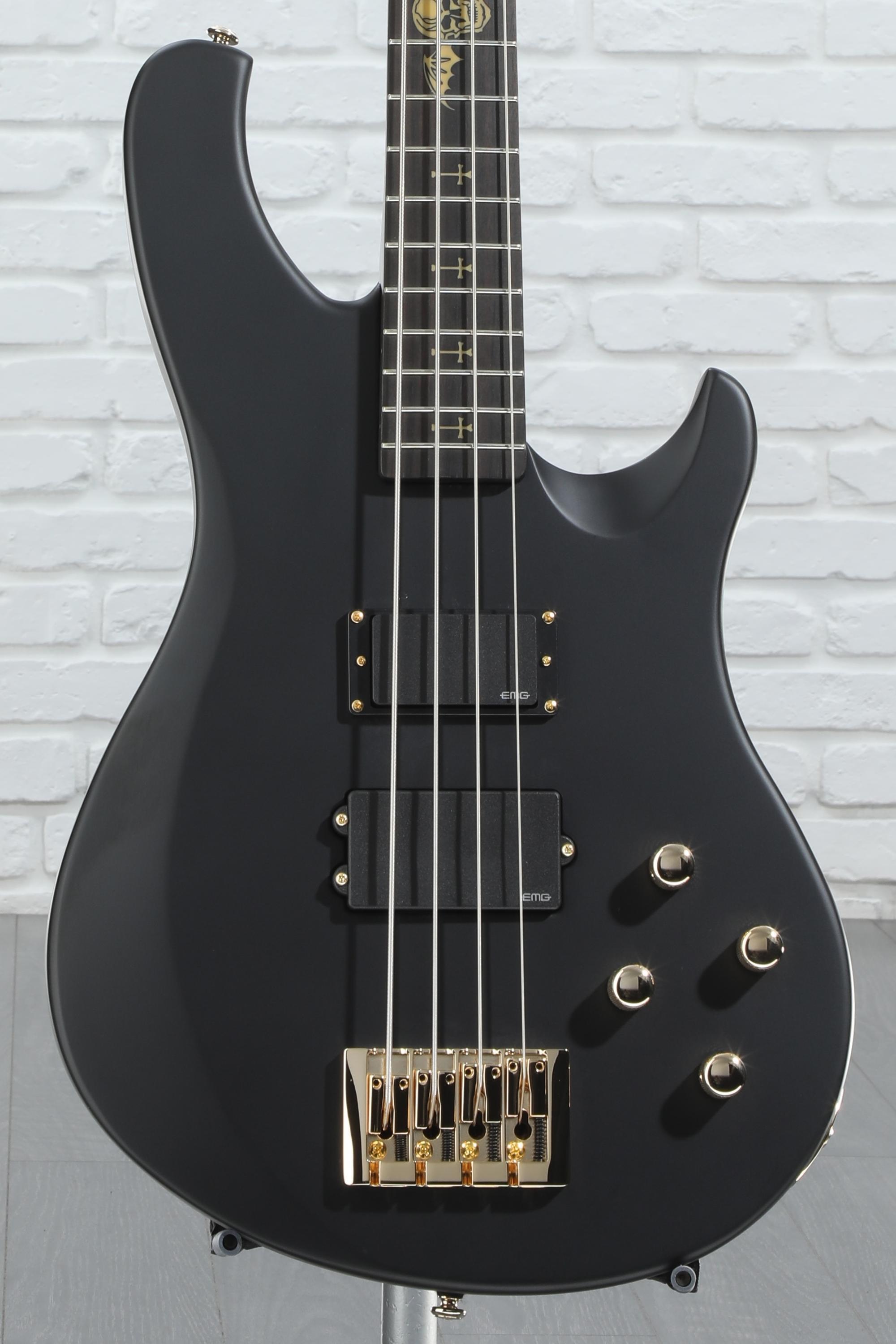 Schecter Johnny Christ Signature Bass Guitar - Satin Black | Sweetwater