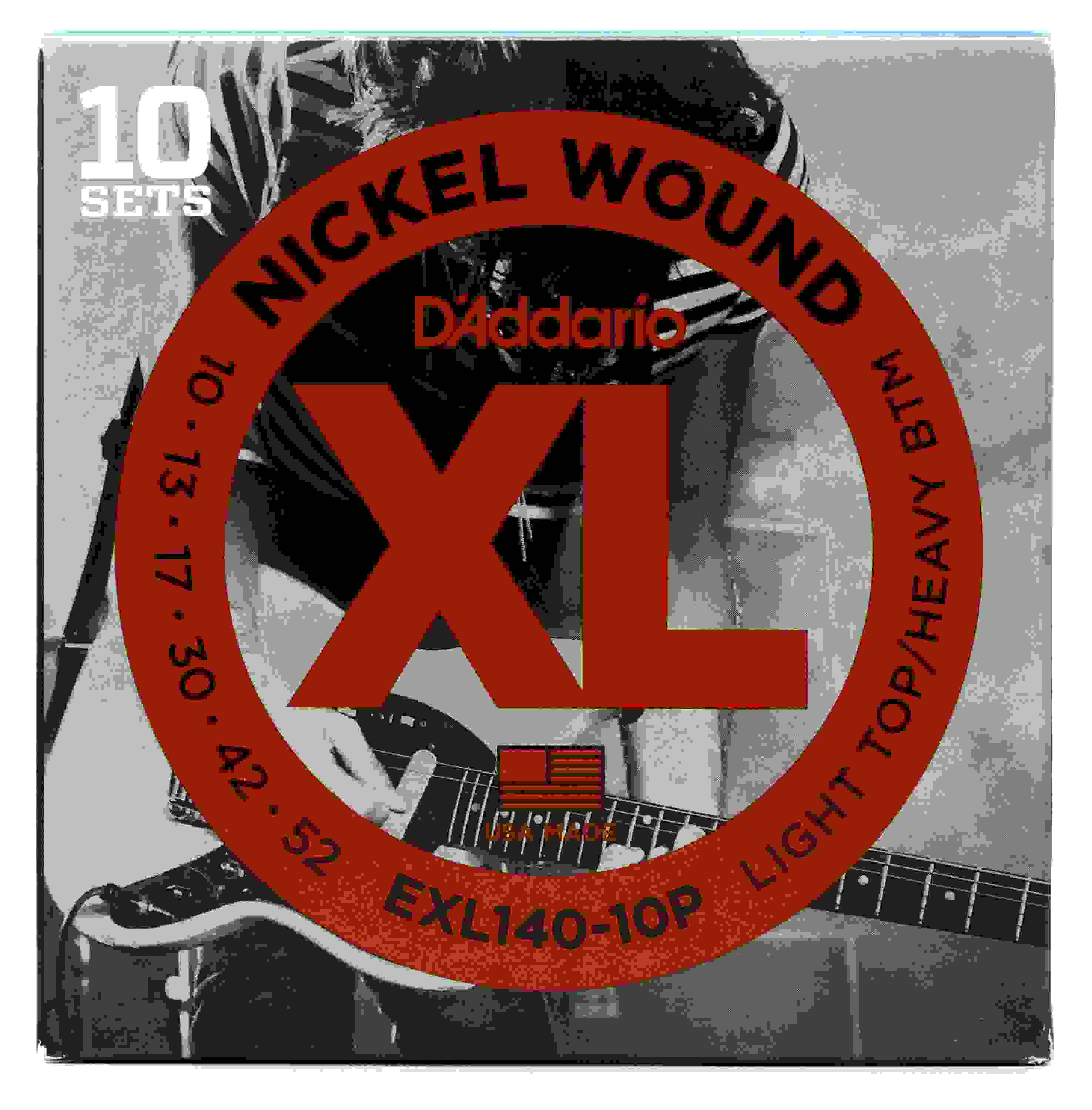 D'Addario EXL140 XL Nickel Wound Electric Guitar Strings - .010-.052 ...