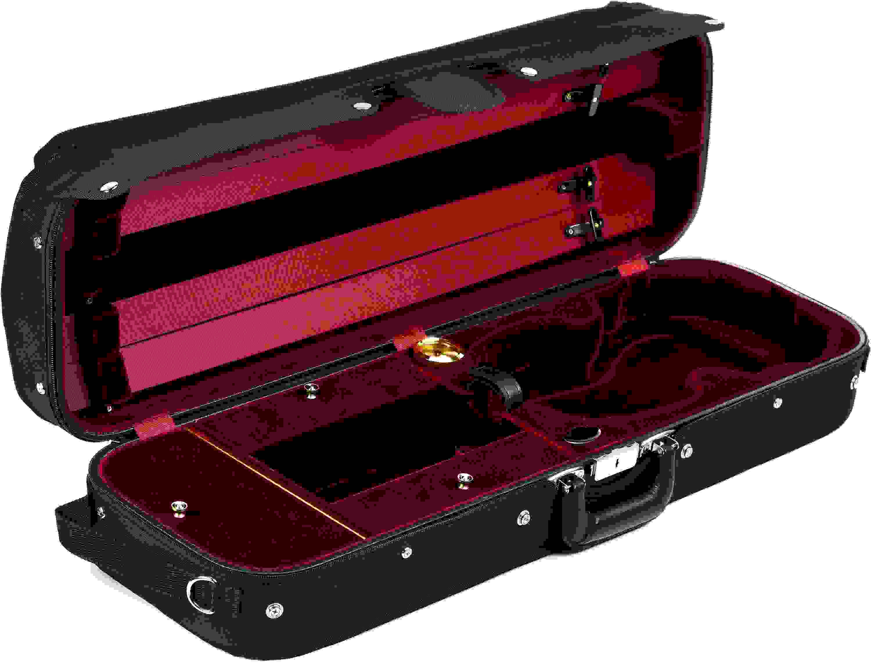 Bobelock B1017 Hill Style 4/4 Violin Case - Black with Wine Interior ...