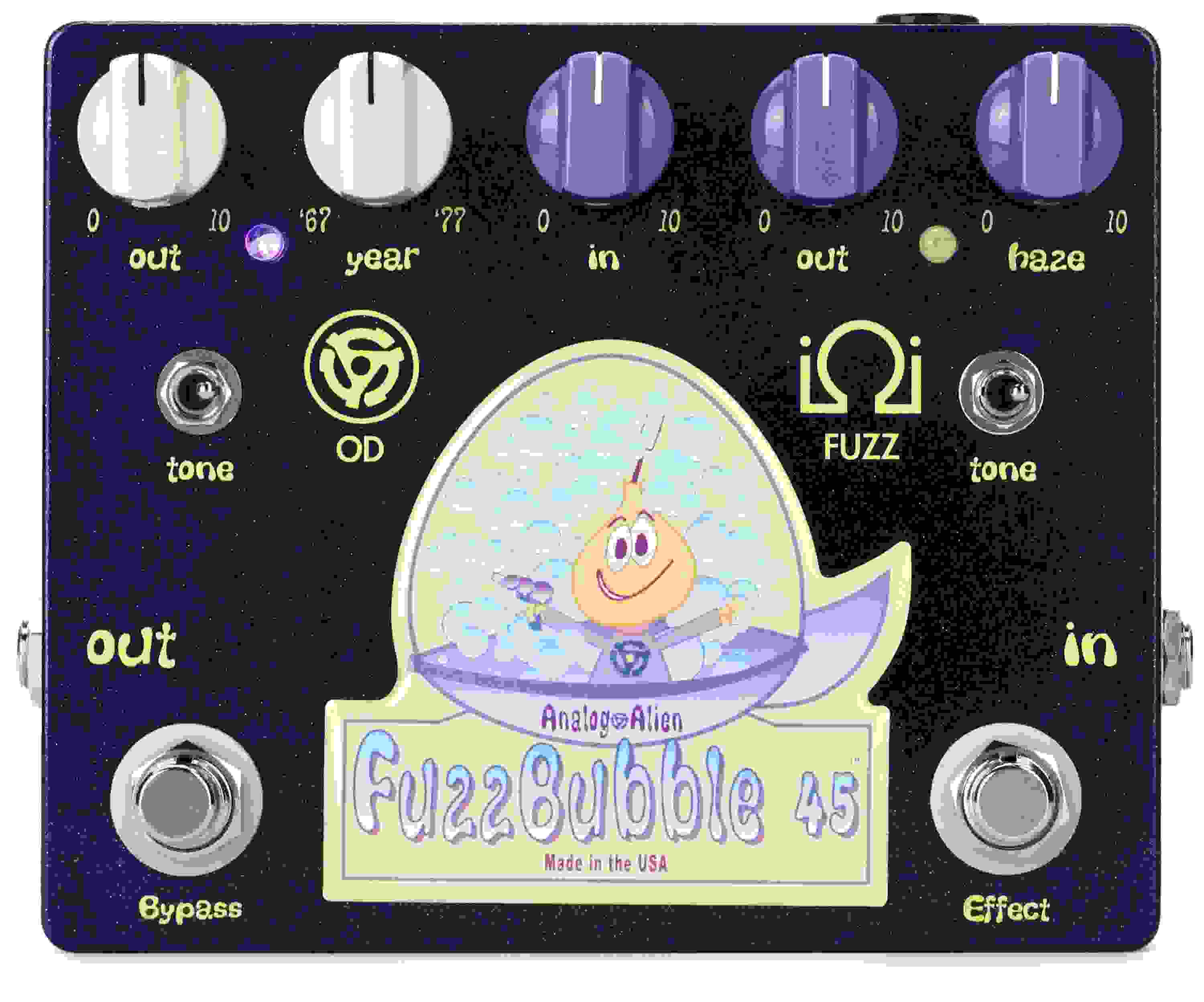 Analog Alien Fuzzbubble-45 Overdrive and Fuzz Pedal | Sweetwater