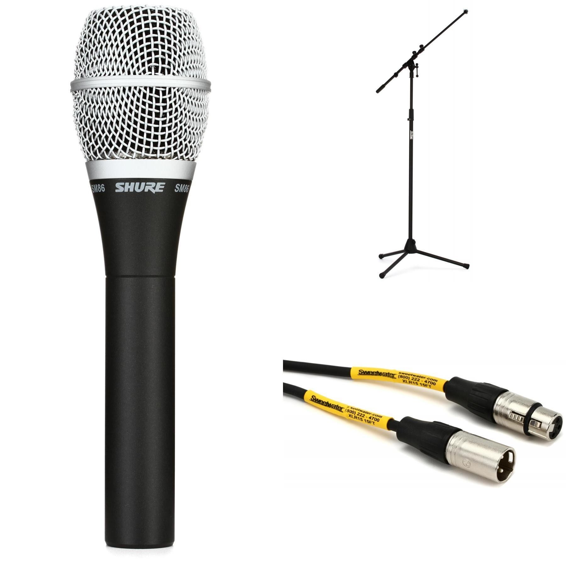 Shure SM86 Cardioid Condenser Handheld Microphone Bundle with Stand and ...