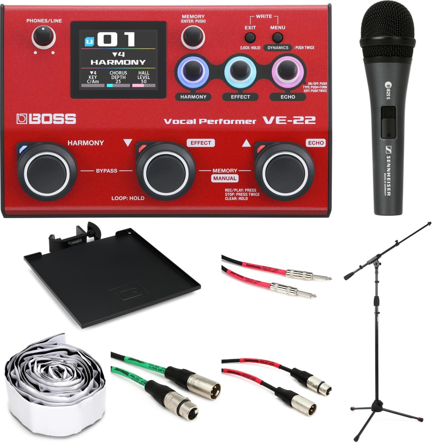 Boss VE-22 Vocal Effects and Looper Pedal Performance Bundle | Sweetwater
