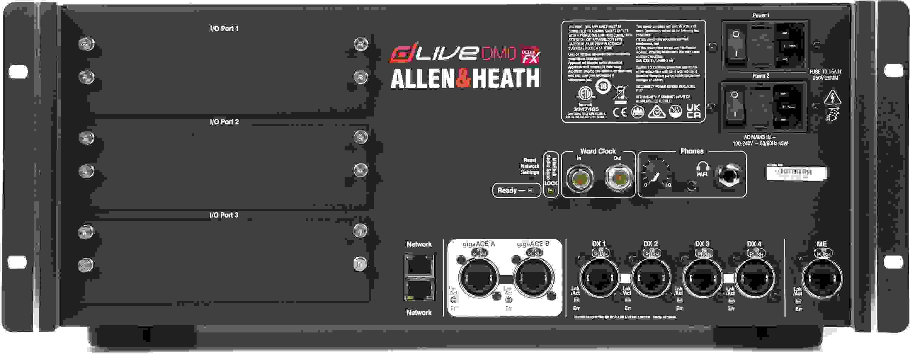 Allen & Heath dLive DM0 UFX MixRack 128-input Digital Stage Box ...