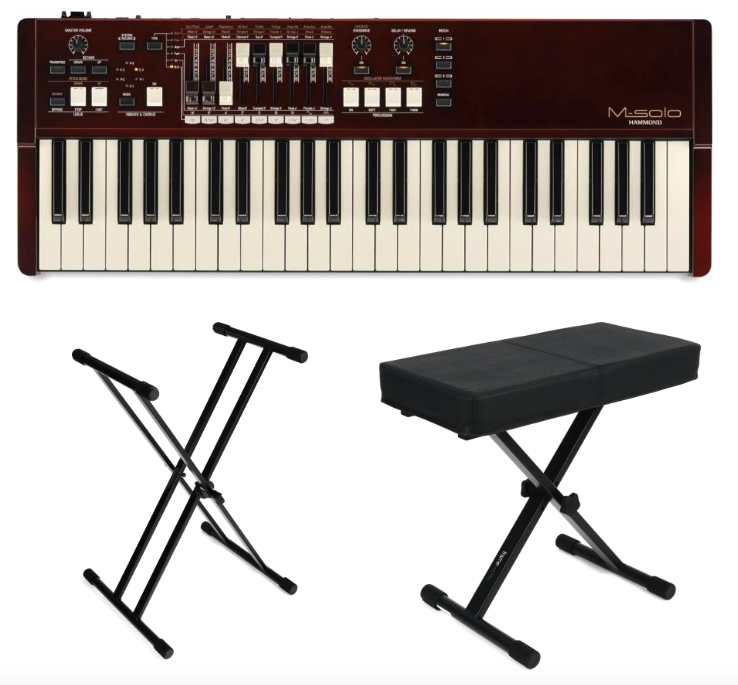 Hammond M-Solo Portable Organ Essentials Bundle - Burgundy | Sweetwater