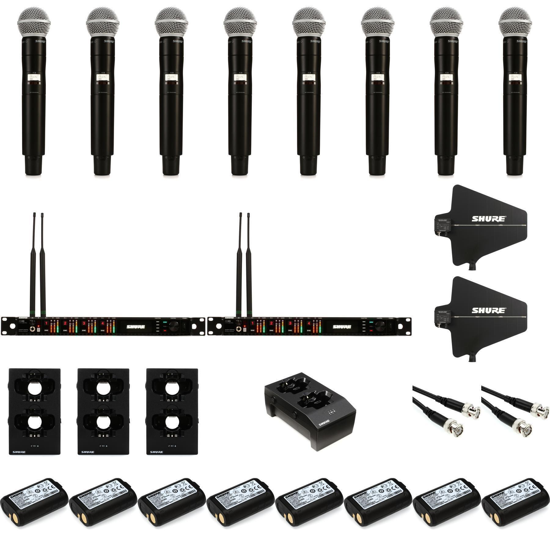 Shure AD4Q Eight-channel Axient Handheld Wireless Bundle | Sweetwater