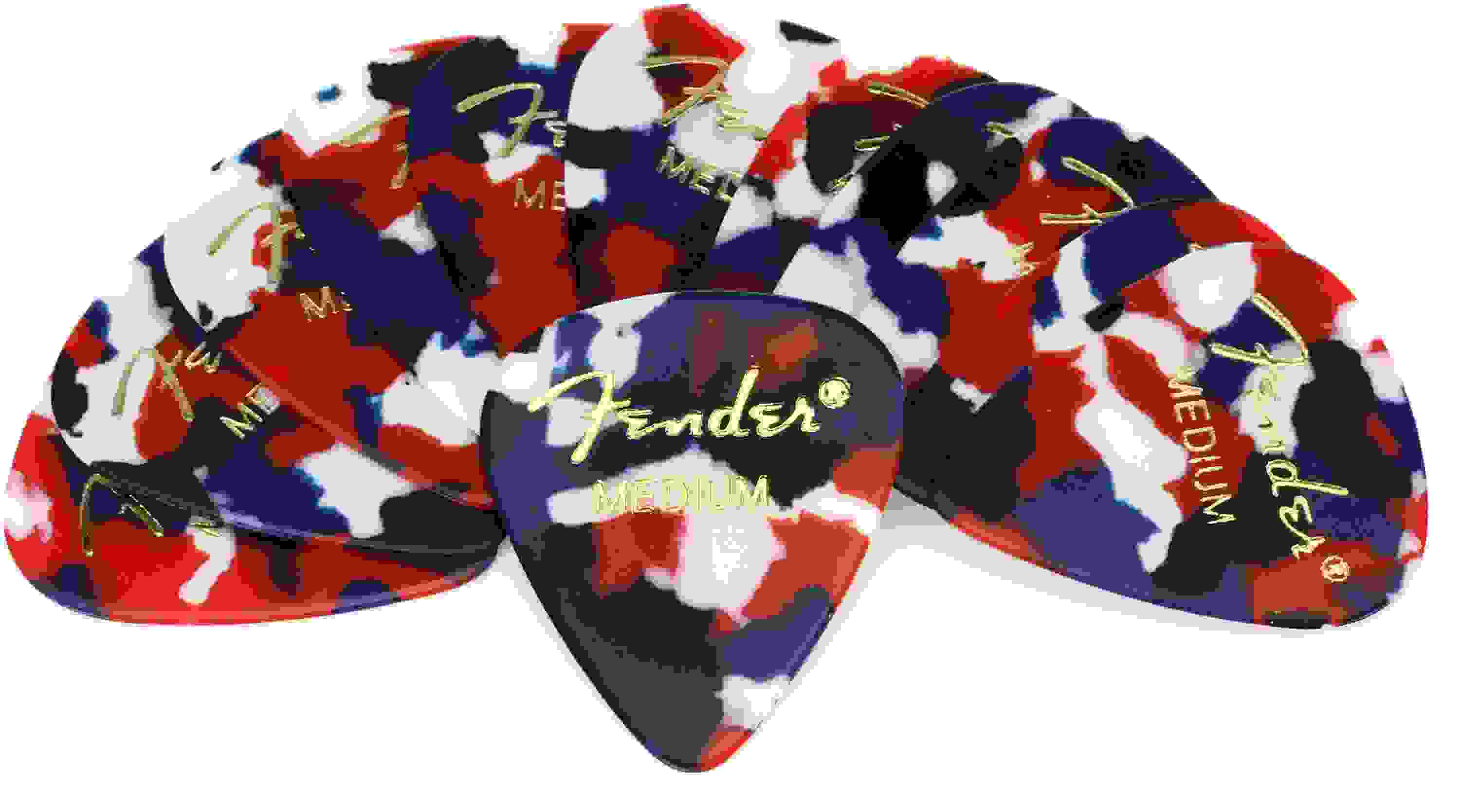 Fender 351 Shape Classic Celluloid Picks - Medium Confetti 12-pack ...