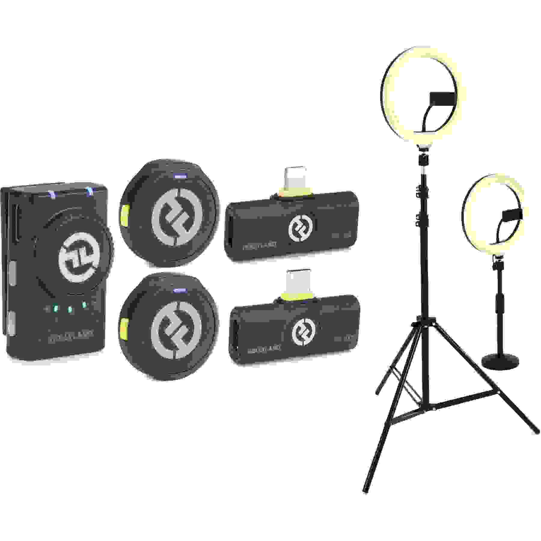 Hollyland Lark M2 Lavalier Microphone Combo with Ring Light Set - Shine ...