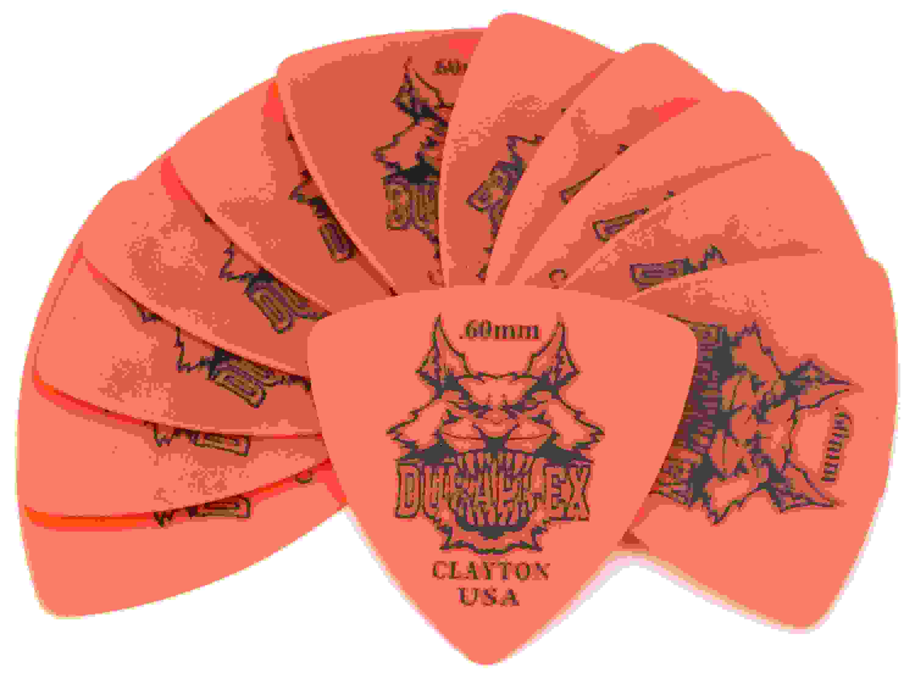 Clayton Duraplex Rounded Triangle Guitar Picks - .60mm, Orange, 12-pack ...
