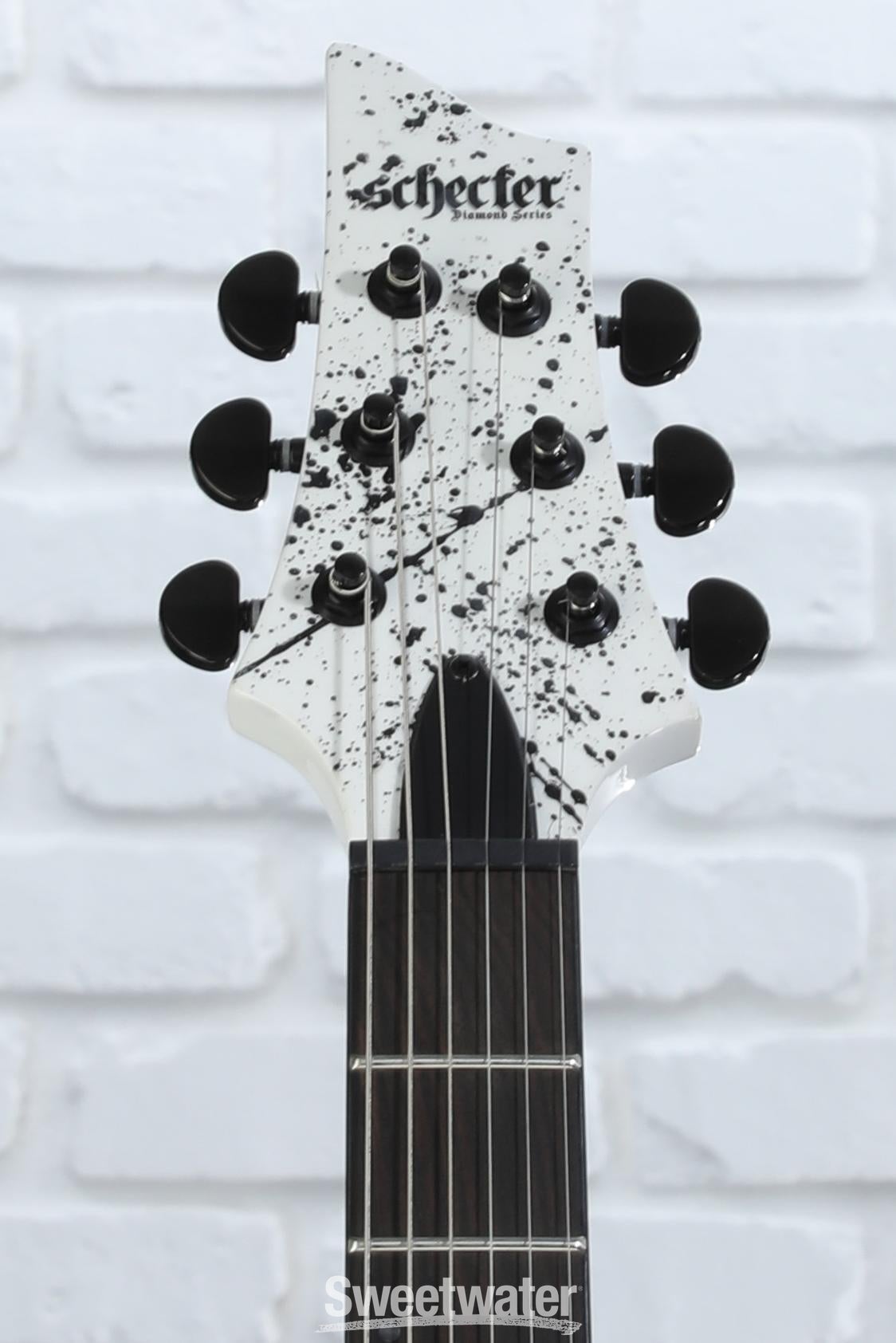 Schecter C-1 Ink Bomb Electric Guitar - White with Black Splatters ...