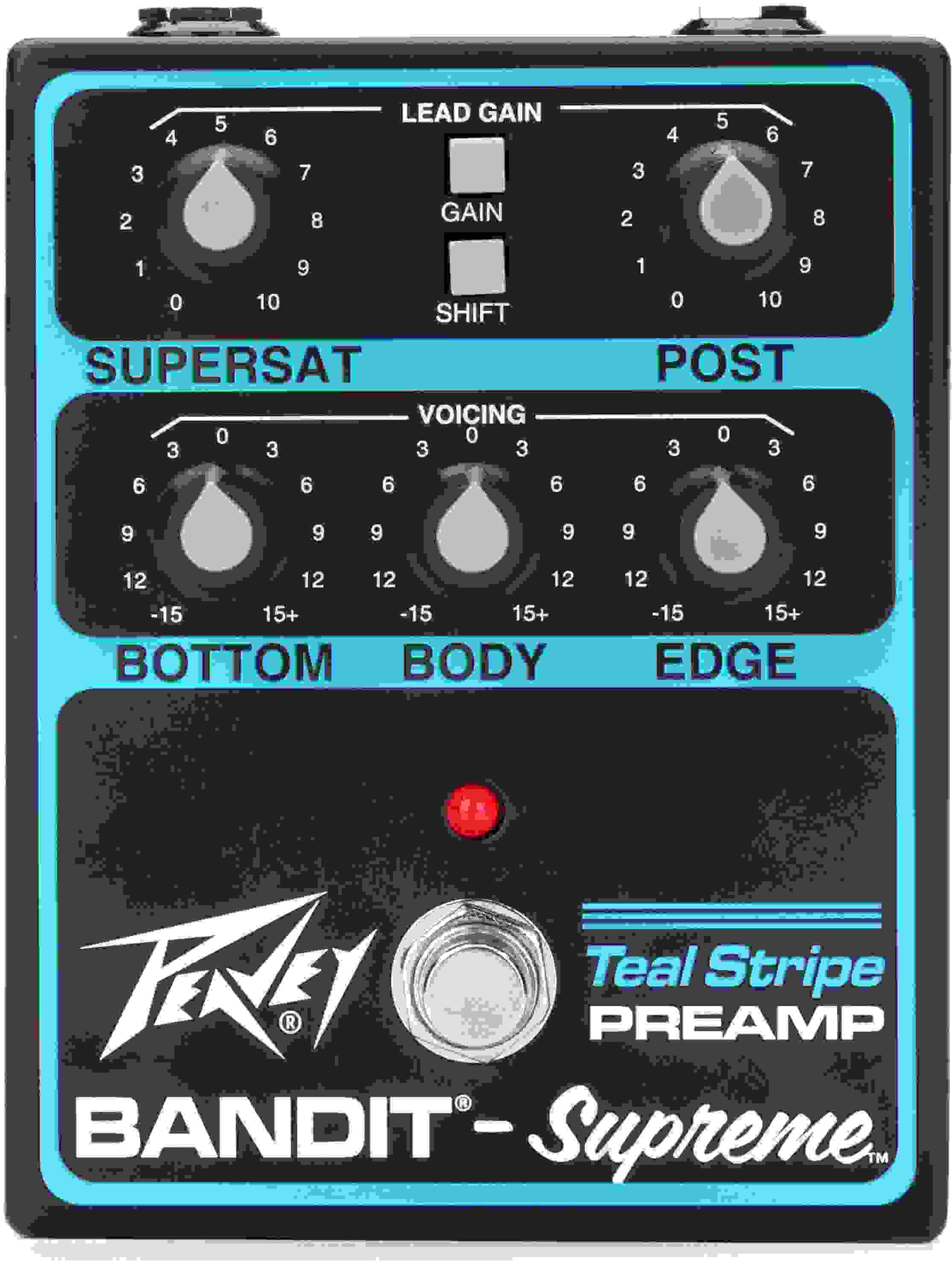 Peavey Bandit Supreme Teal Stripe Preamp Pedal | Sweetwater