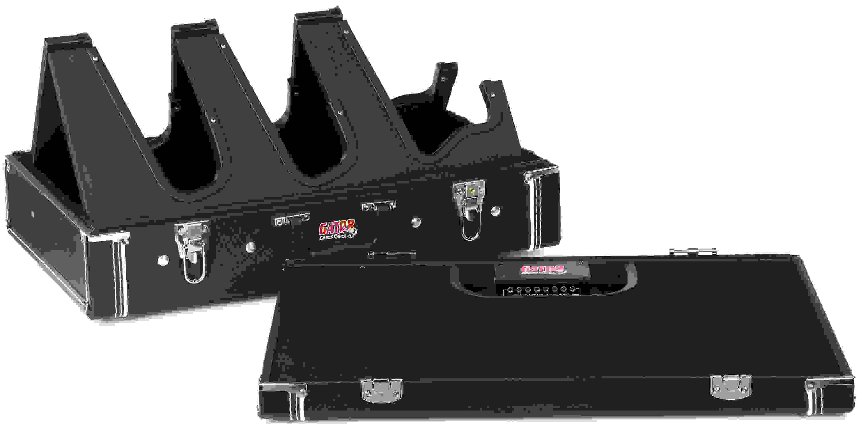 Gator Gig-Box Jr. Power All-in-one Pedalboard and 3 Guitar Stand and ...