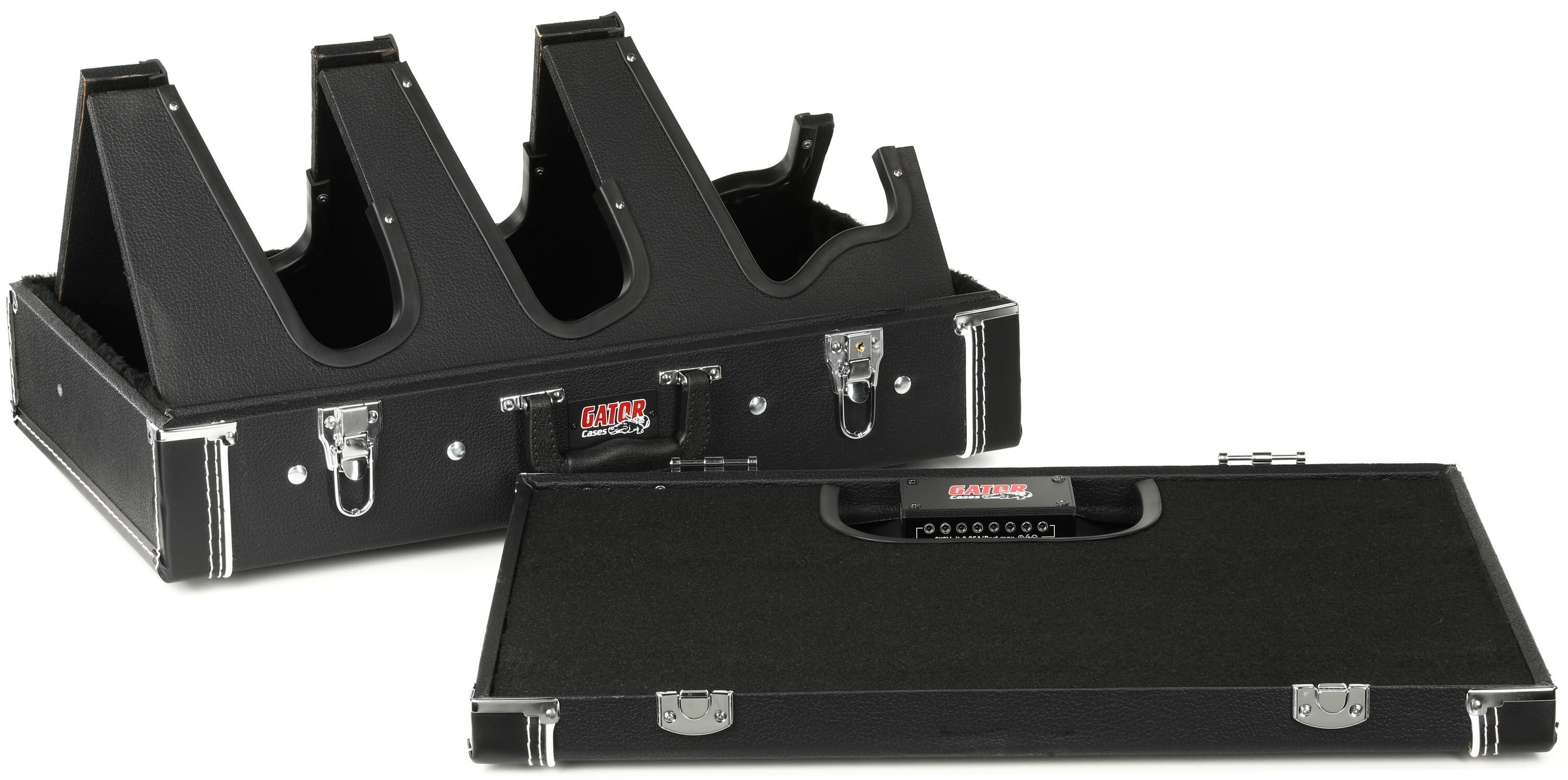 Gator Gig-Box Jr. Power All-in-one Pedalboard and 3 Guitar Stand and ...