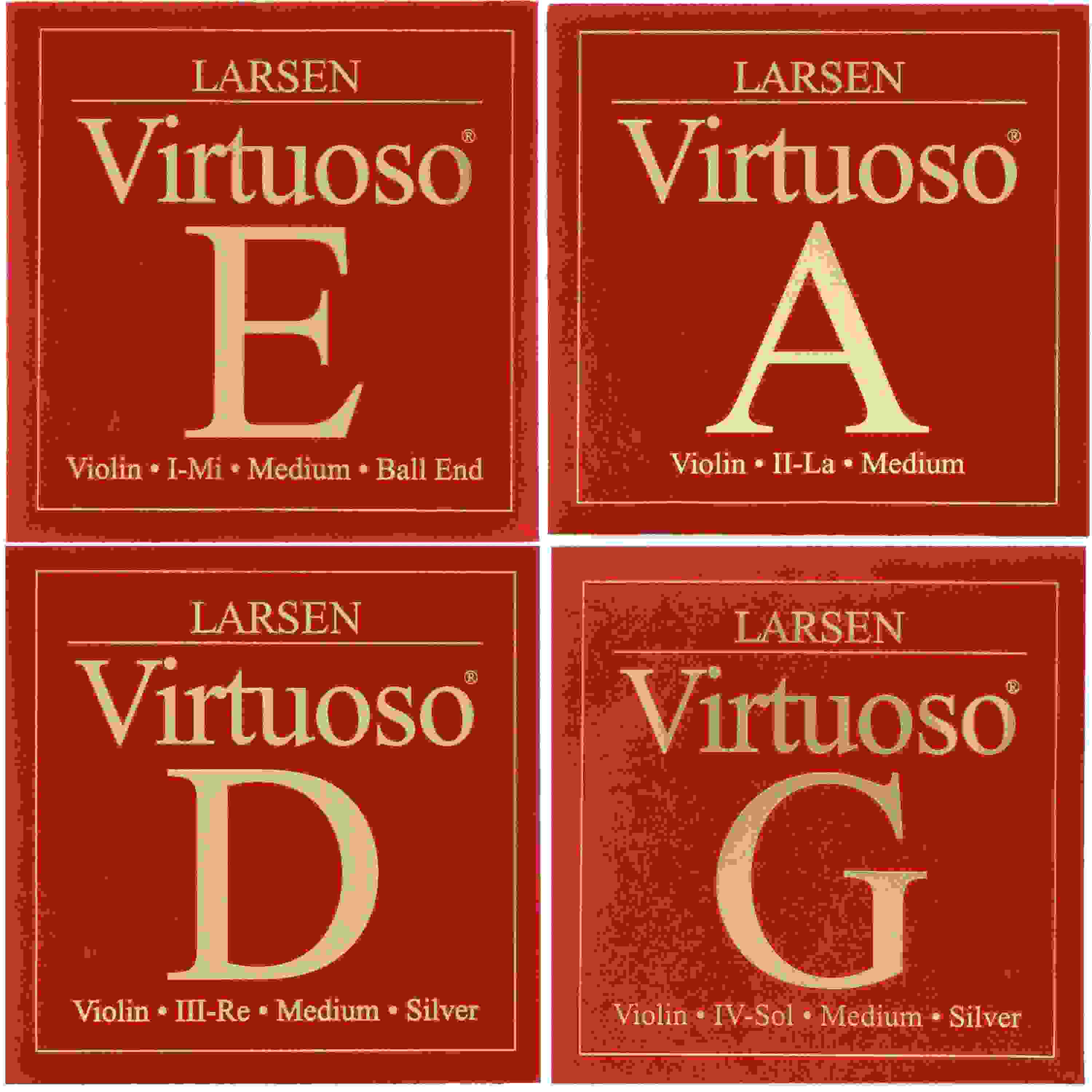 Larsen Virtuoso Violin String Set - 4/4 Size, Ball-end E | Sweetwater