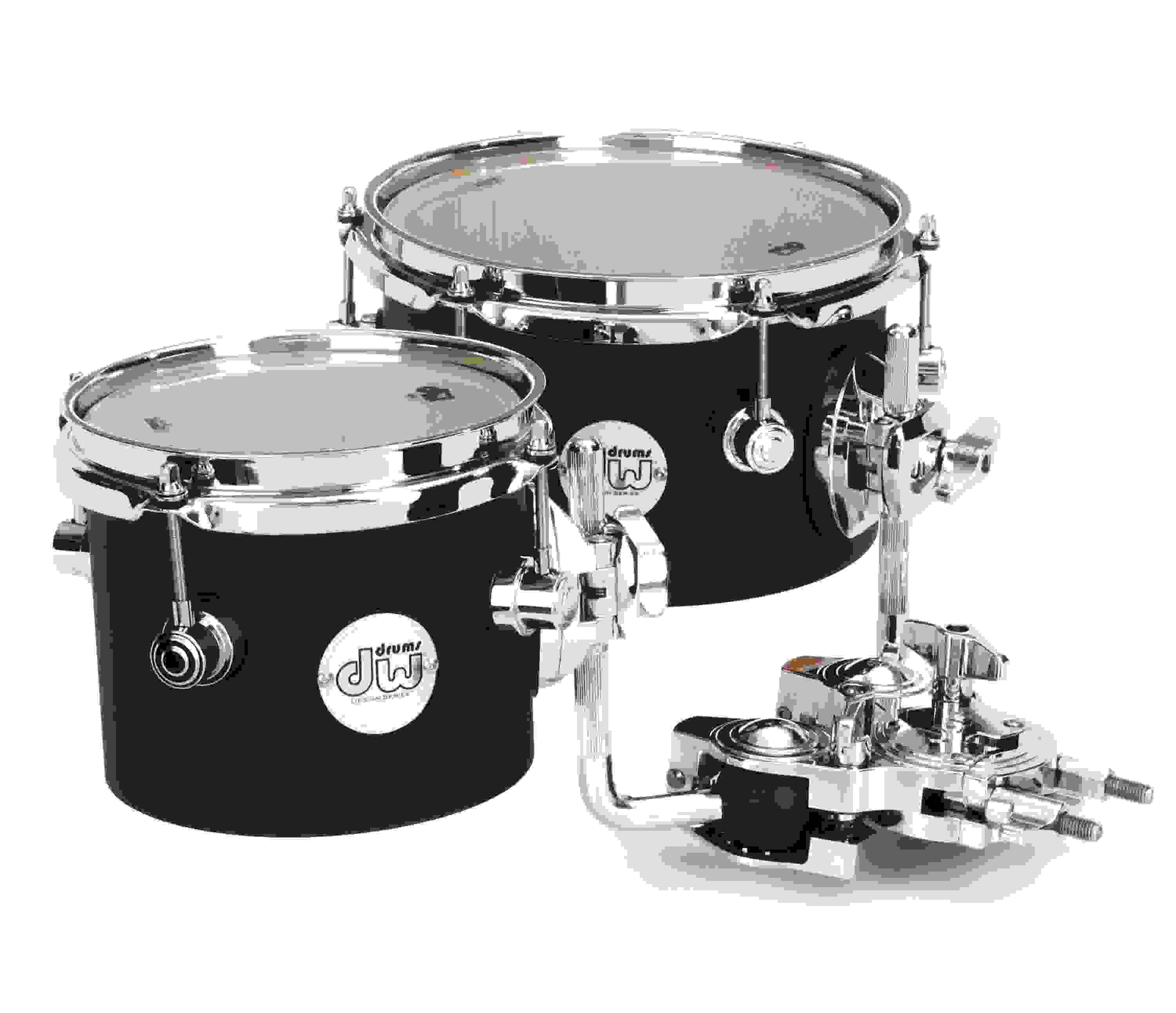 DW Design Series Concert Tom 2-pack with Mount - 6/8 inch - Black Satin ...