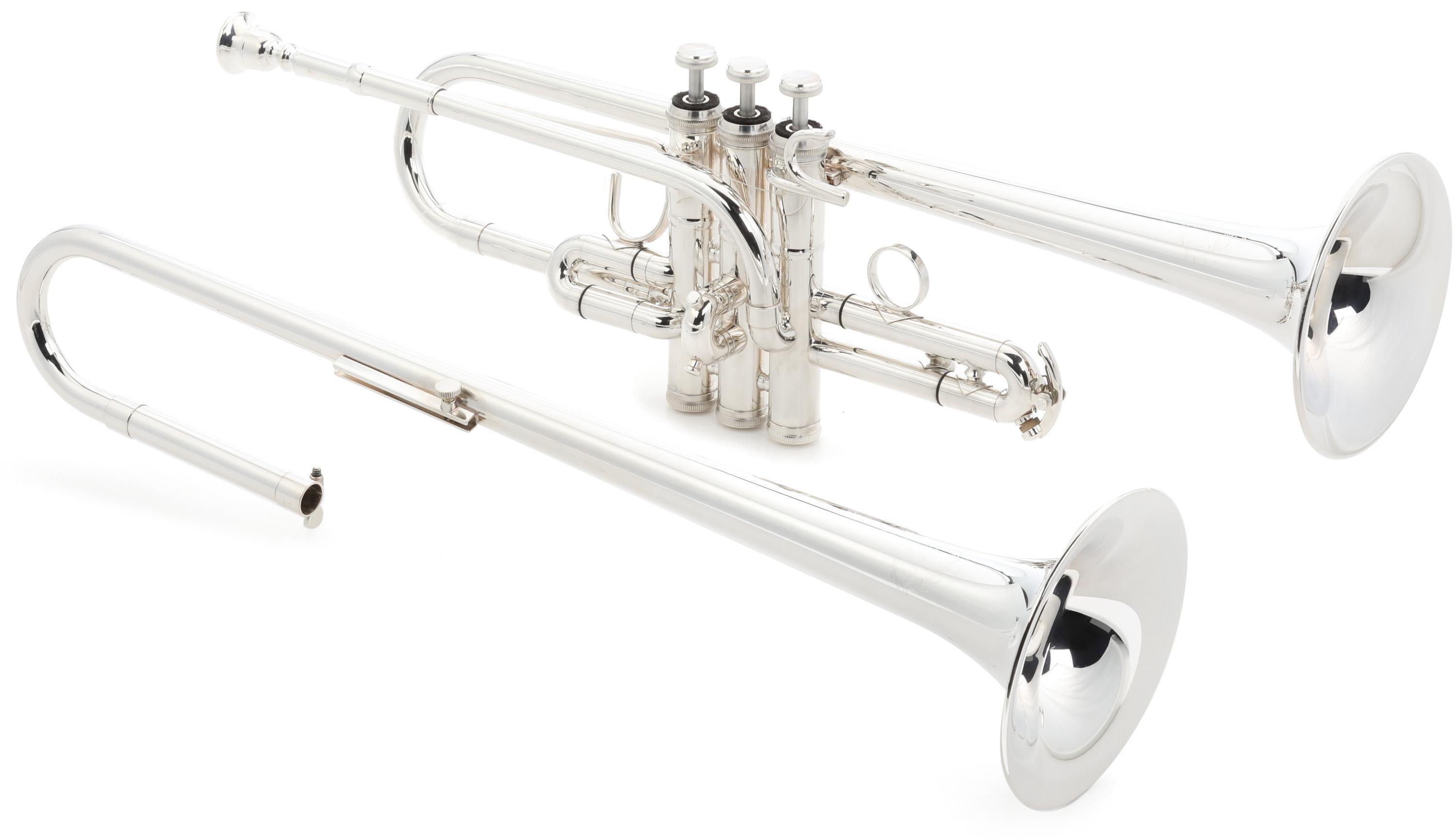 B&S 3116 Challenger II Series Eb/D Trumpet - Silver Plated | Sweetwater