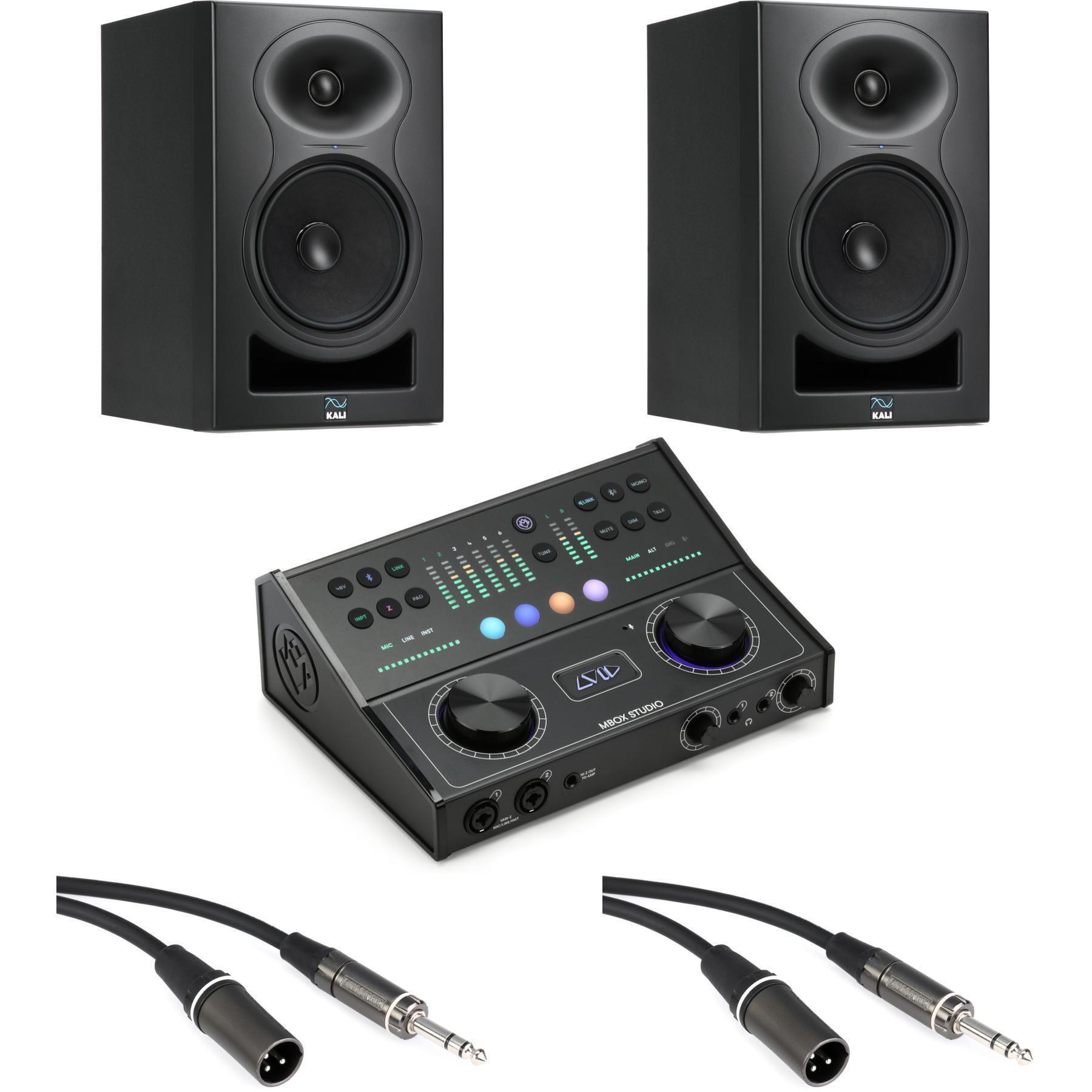 Avid MBOX Studio USB-C Audio Interface and Kali Audio LP-6 V2 6.5-inch Powered Studio Monitors ...