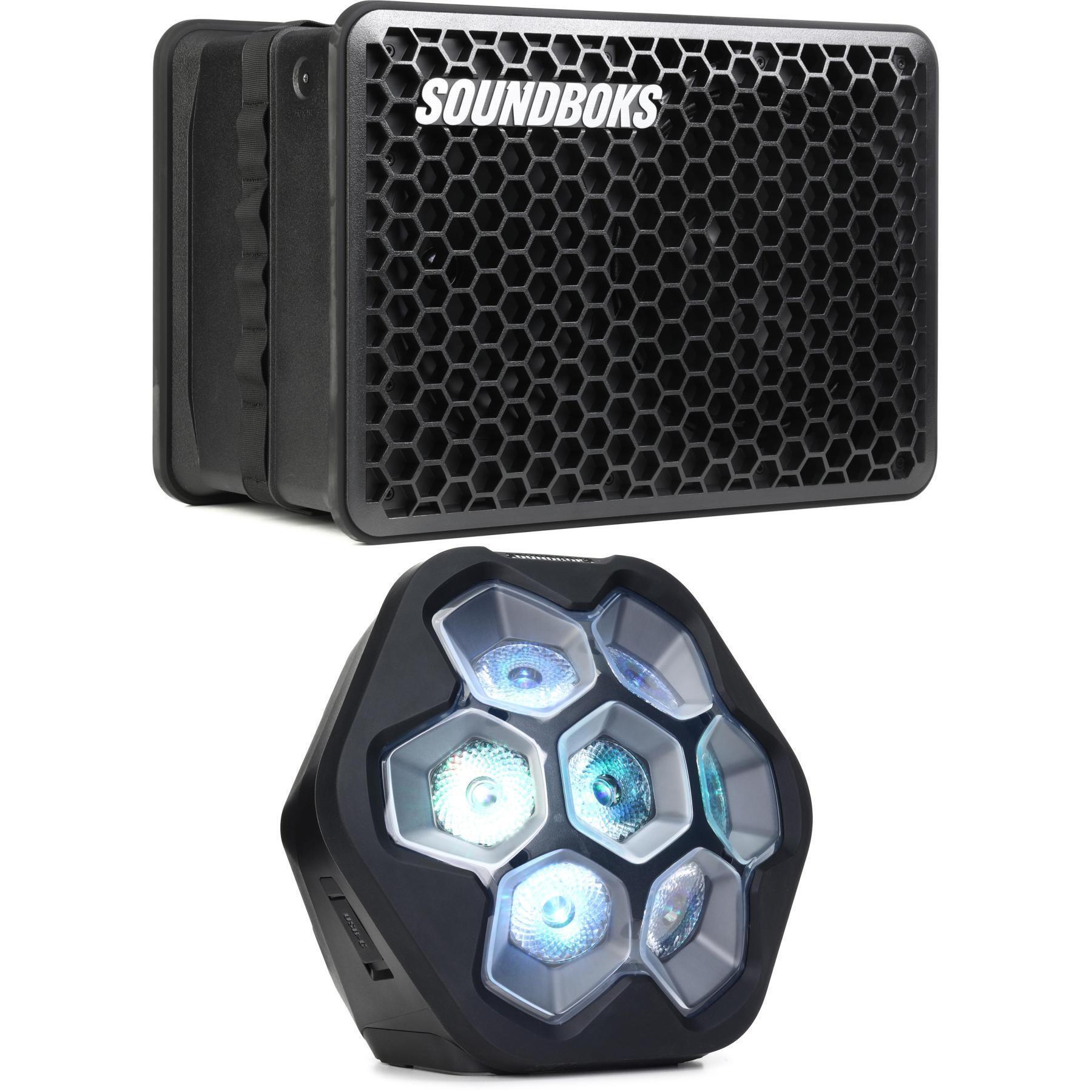 Soundboks Go Portable Bluetooth Speaker with Lightboks Audio-reactive Party Light | Sweetwater