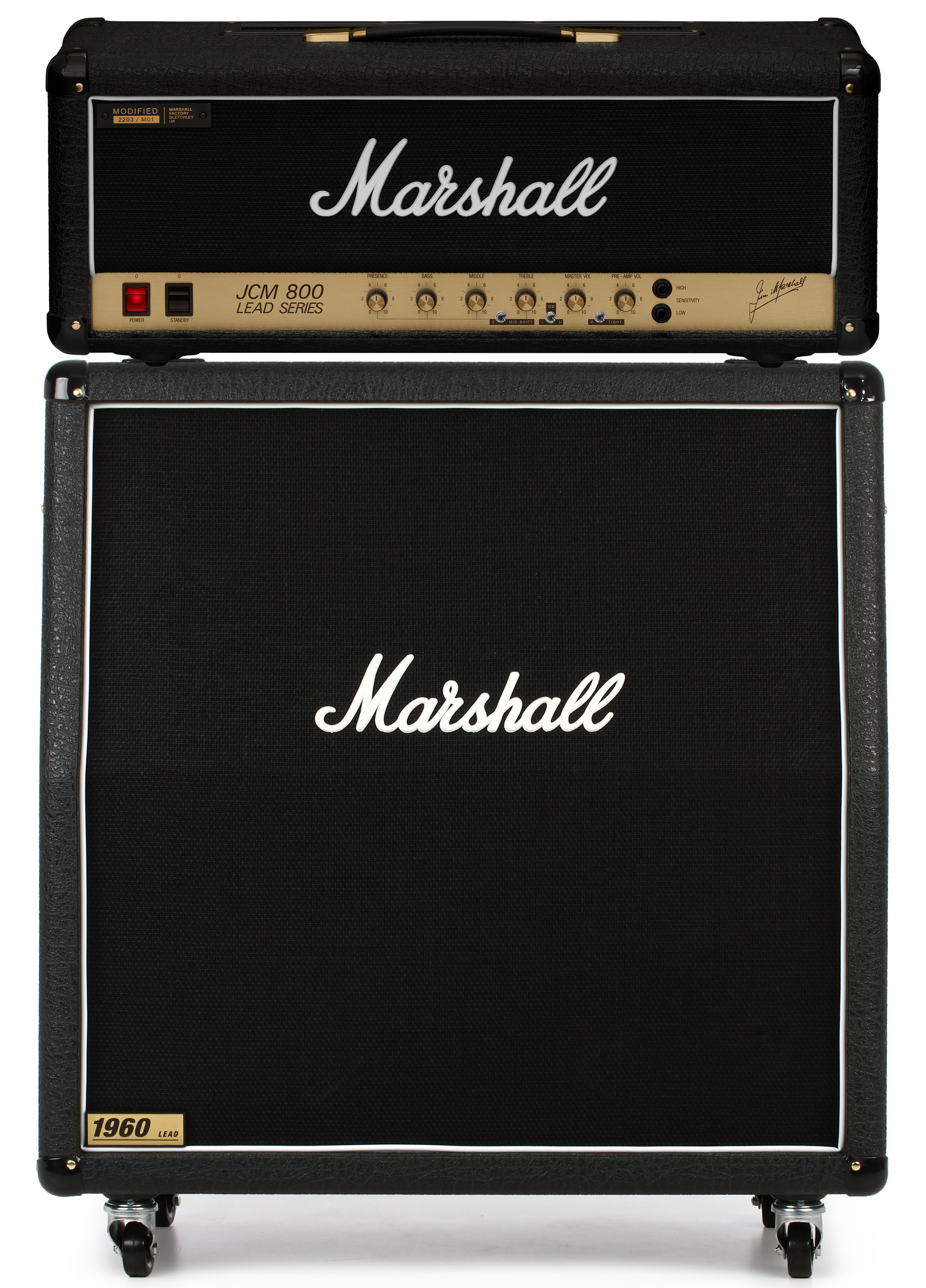 Marshall JCM800 2203X 100-watt Tube Head and 1960A 300-watt 4x12 ...