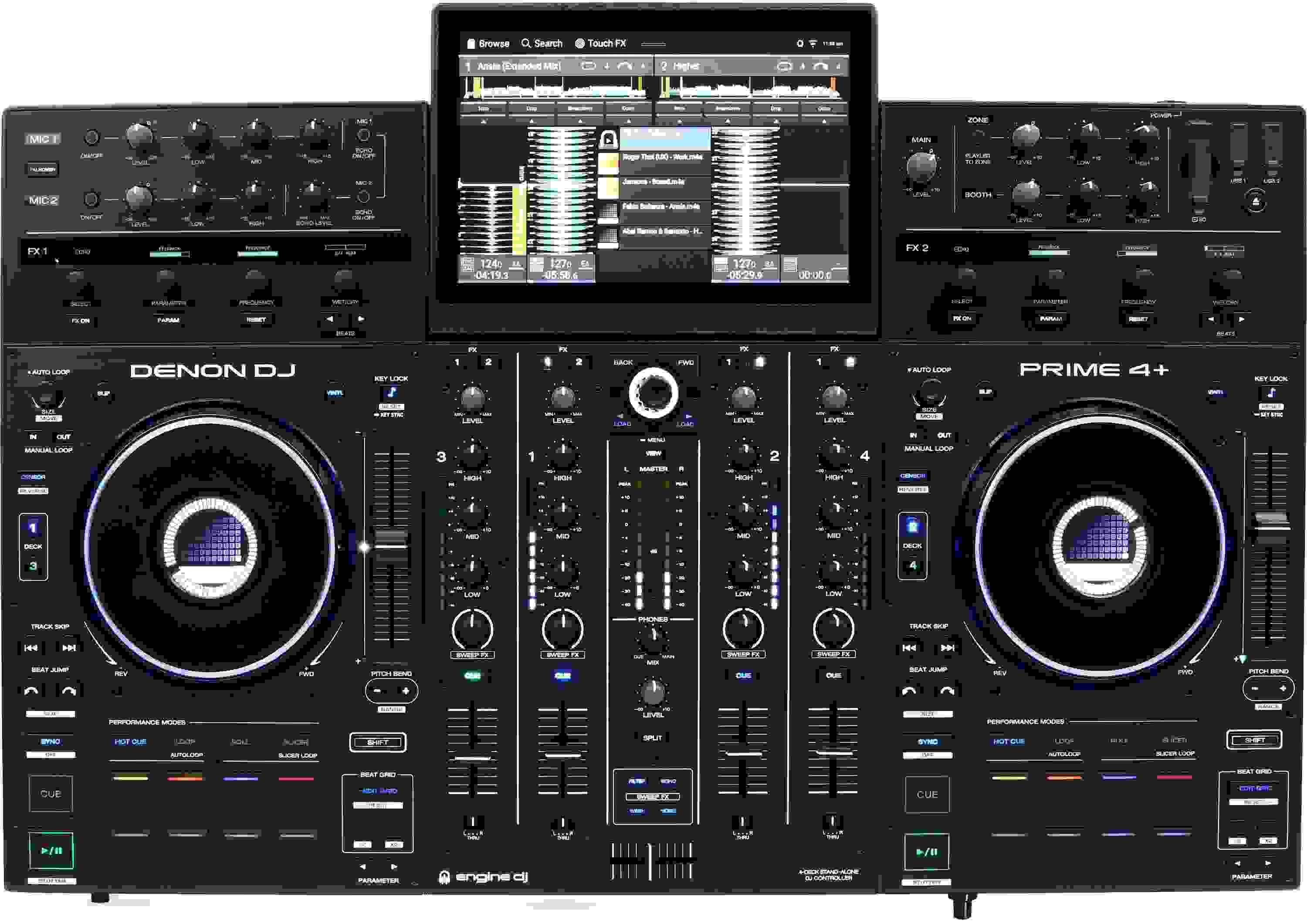 Denon DJ Prime 4+ 4-deck Standalone DJ System | Sweetwater