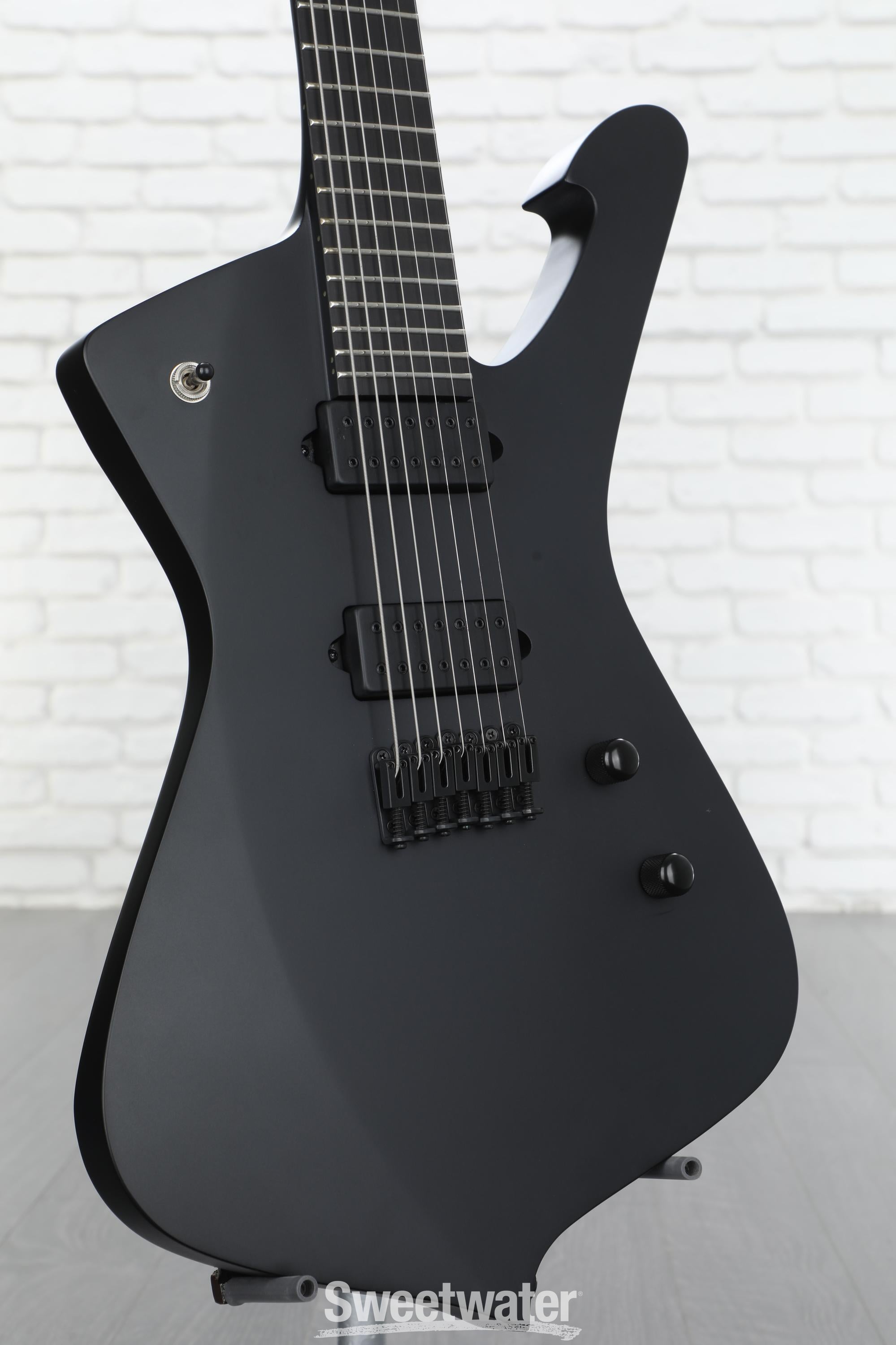 Ibanez Iron Label Iceman 7-string - Black Flat | Sweetwater