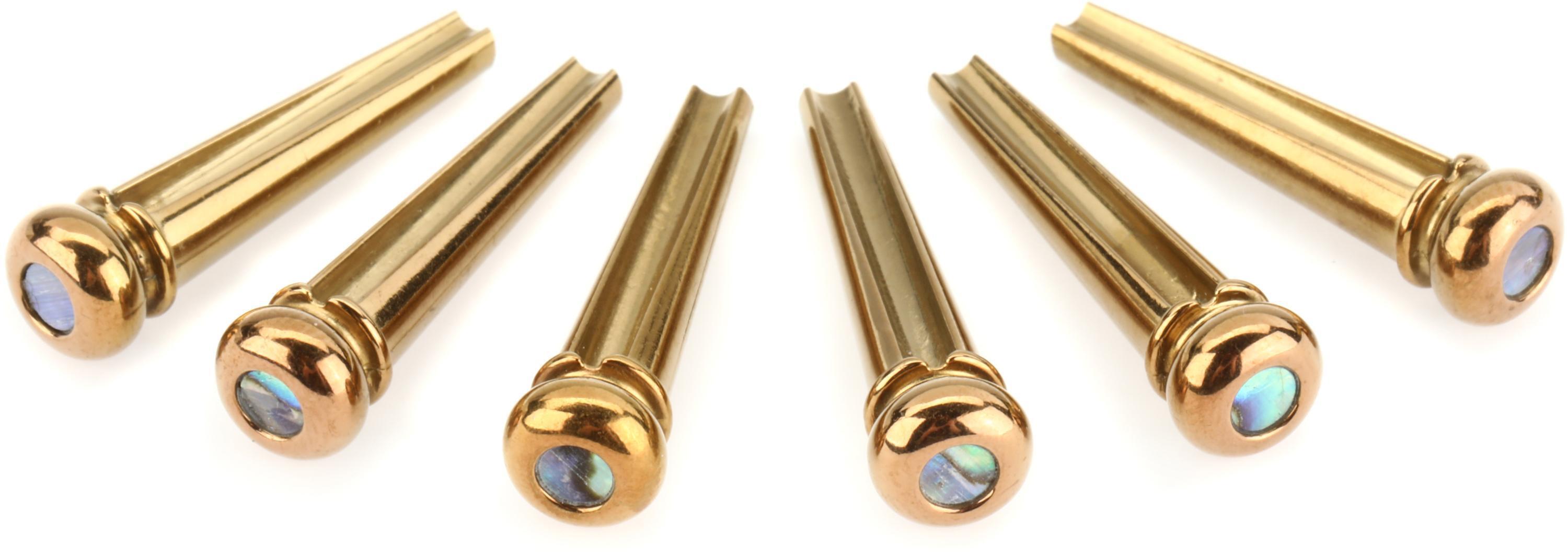 Martin Luxe Liquid Metal Bridge Pin Set - Gold with Pearl Inlays | Sweetwater