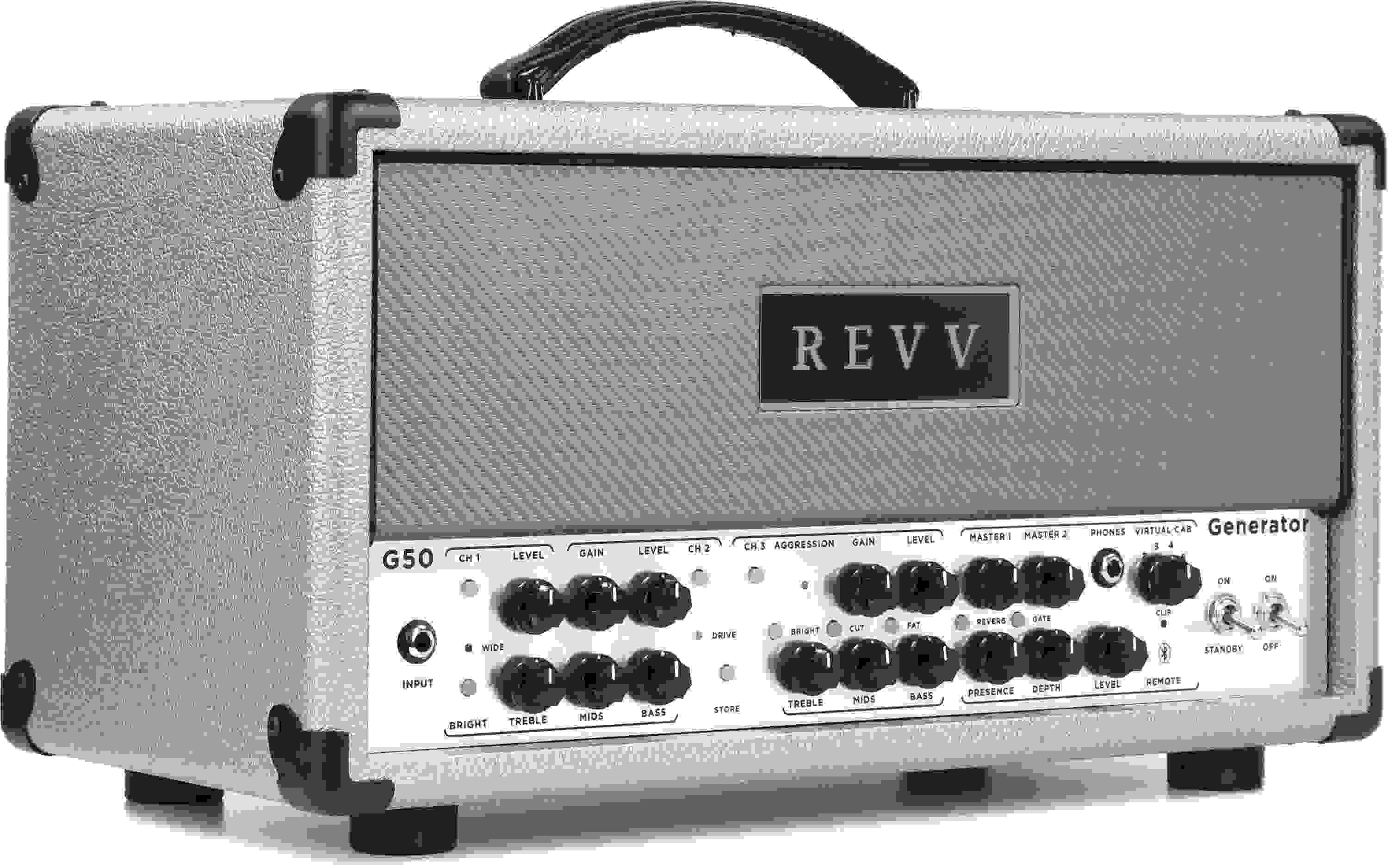 Revv Generator G50 50-/10-watt Tube Amplifier Head - Silver | Sweetwater