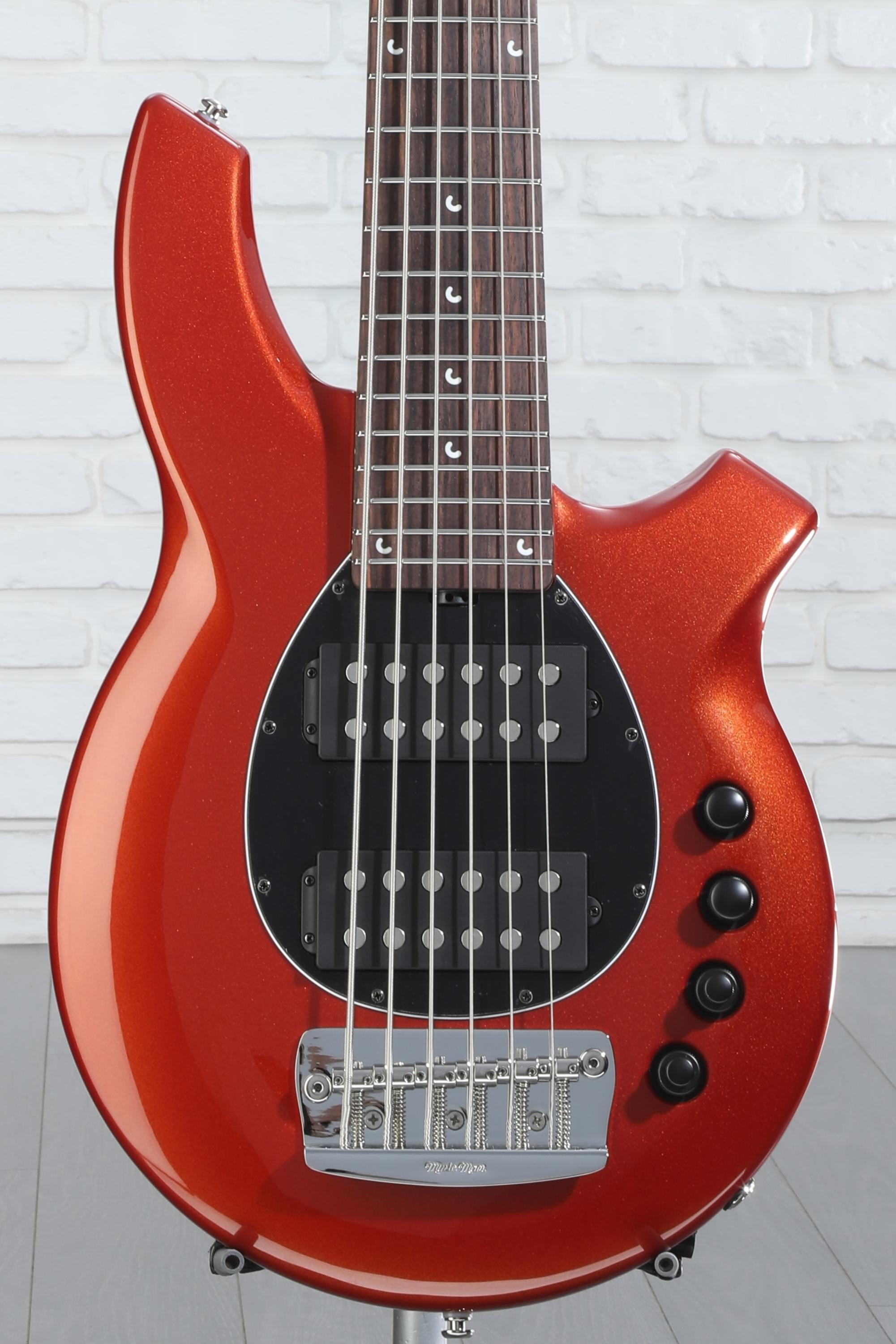 Ernie Ball Music Man Bongo 6HH Electric Bass Guitar - Blood Orange ...