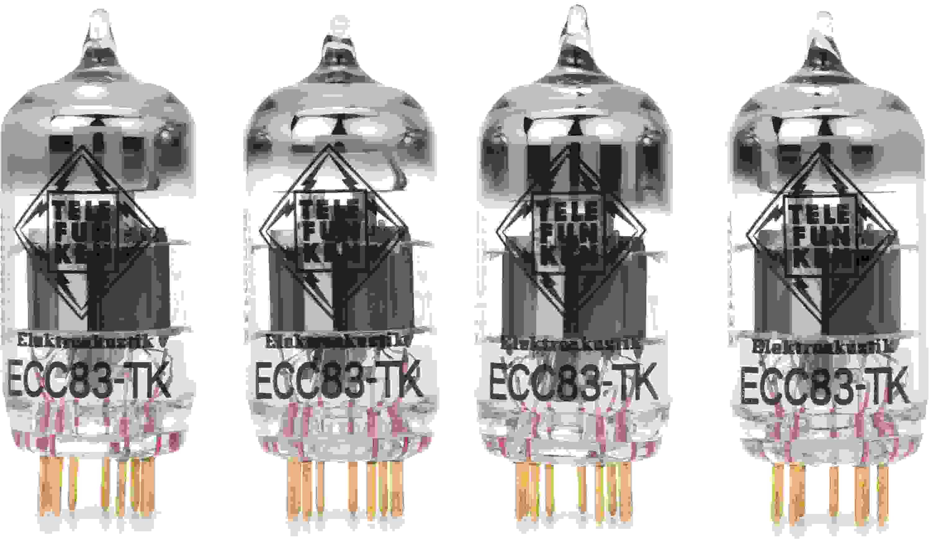 Telefunken ECC83-TK Black Diamond Series Preamp Tubes - Matched Quad, Balanced Triodes | Sweetwater